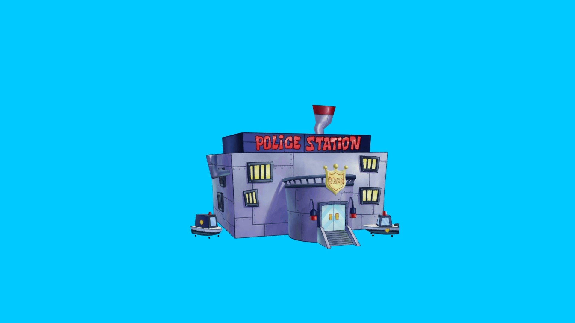 SpongeBob's Patty Pursuit - Police Station - Download Free 3D model by ...