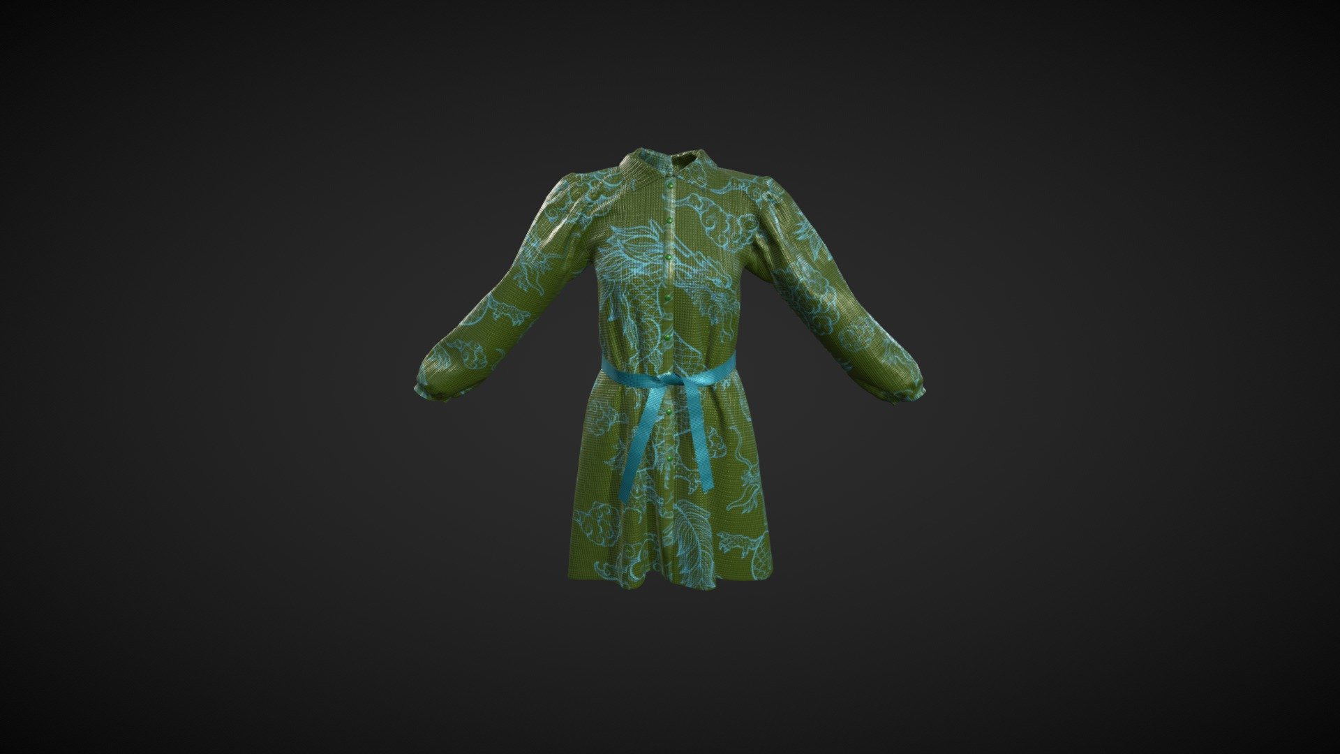 Dragon Patterned Dress - Download Free 3D model by sivayuce [3edbbf7 ...