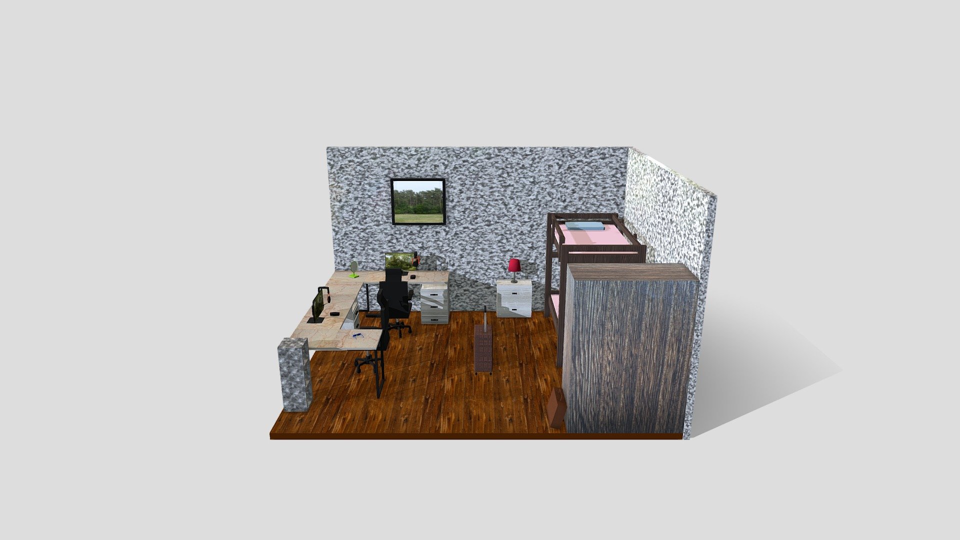 Double Room - 3D model by Black002 [3ee4863] - Sketchfab