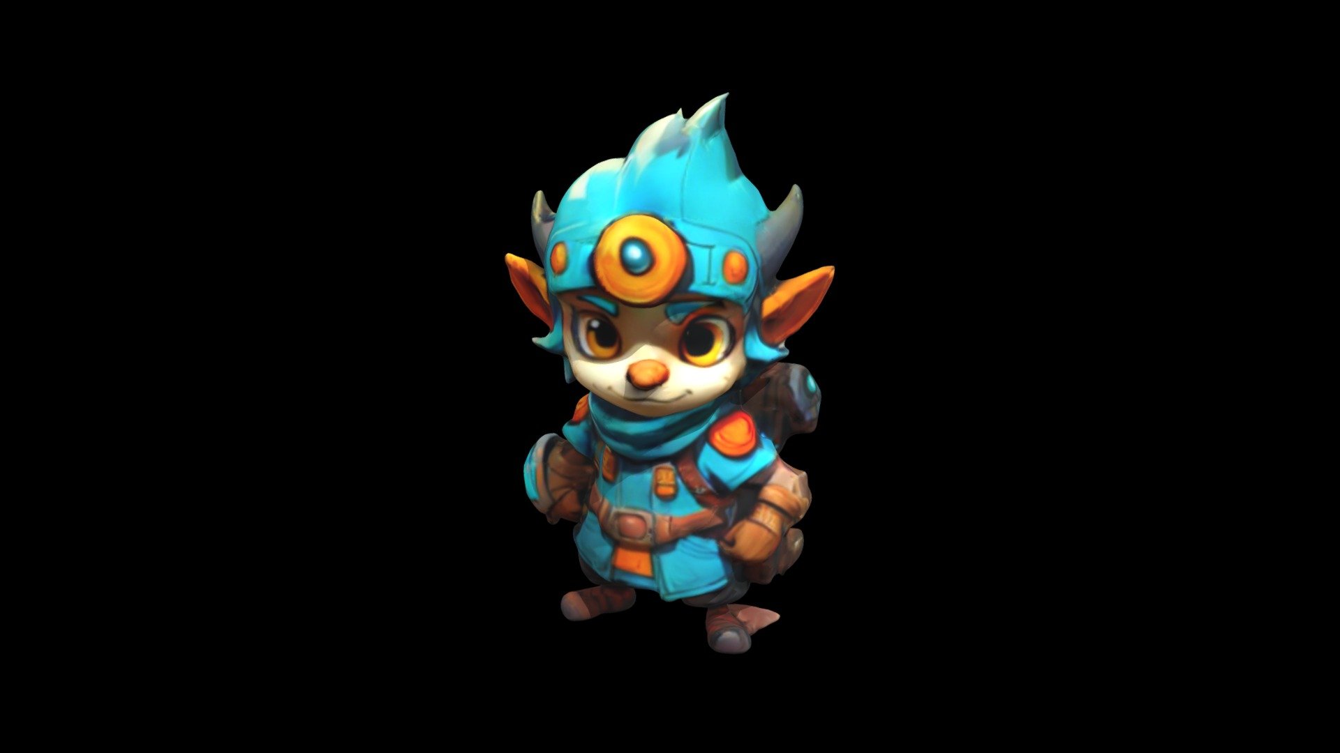 a cartoon character wearing a blue and orange - Download Free 3D model ...