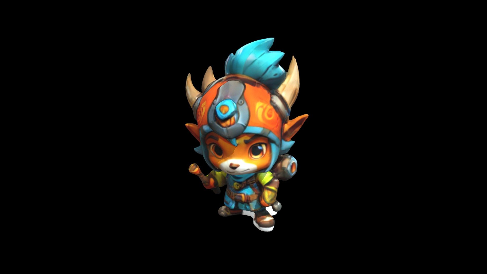 An illustrated warrior fox from a video game, wi - Download Free 3D ...