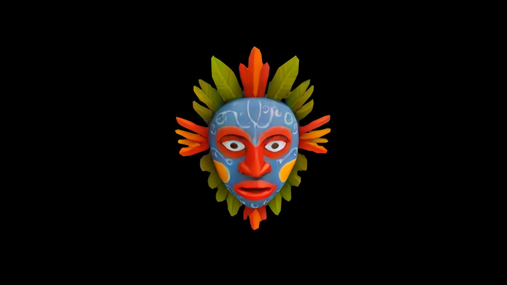 The image features a colorful mask with blue fac - Download Free 3D ...