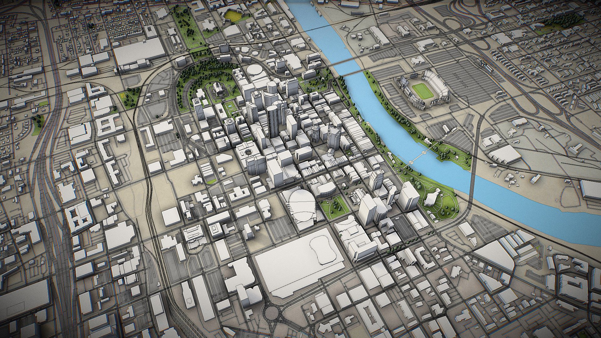 Nashville, Tennessee - 3D city model - copy - Buy Royalty Free 3D model ...