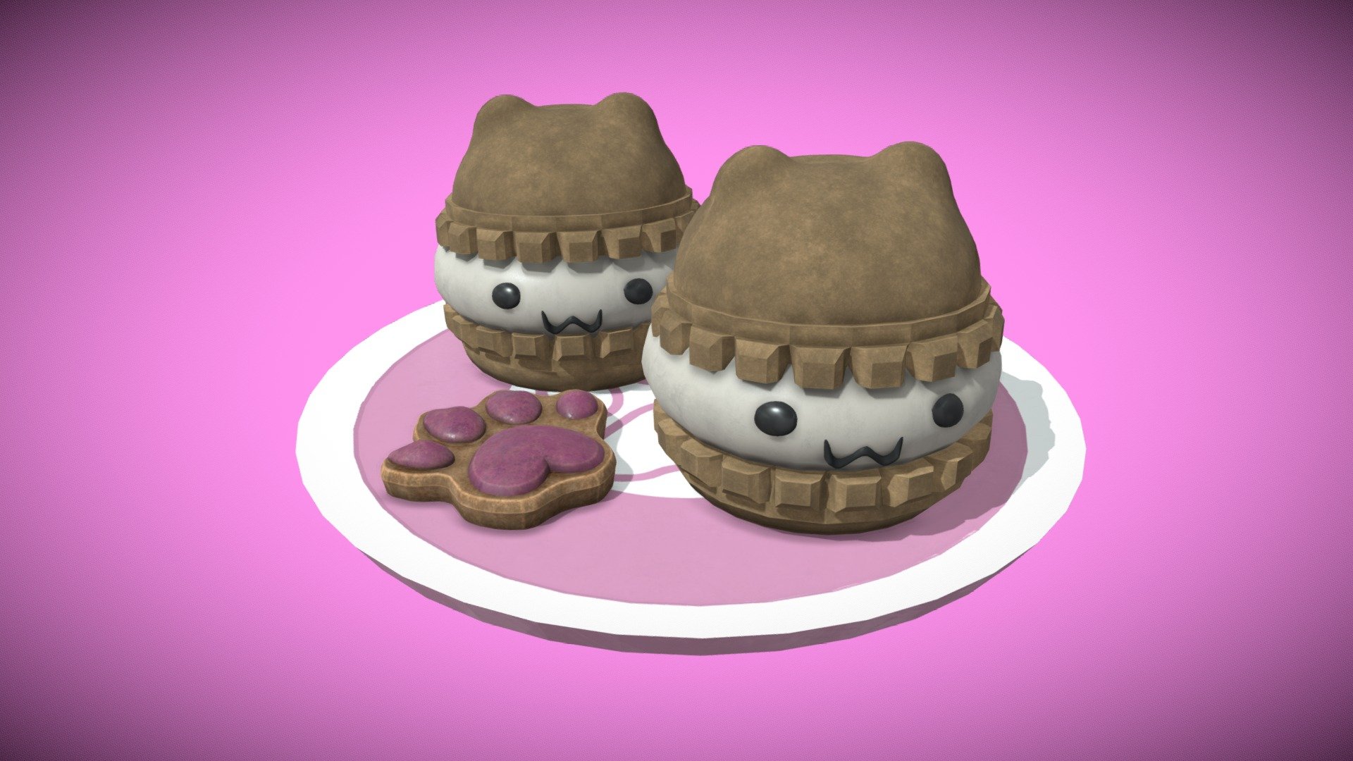 Postre estilo gato/ Cat-themed dessert - Download Free 3D model by ...