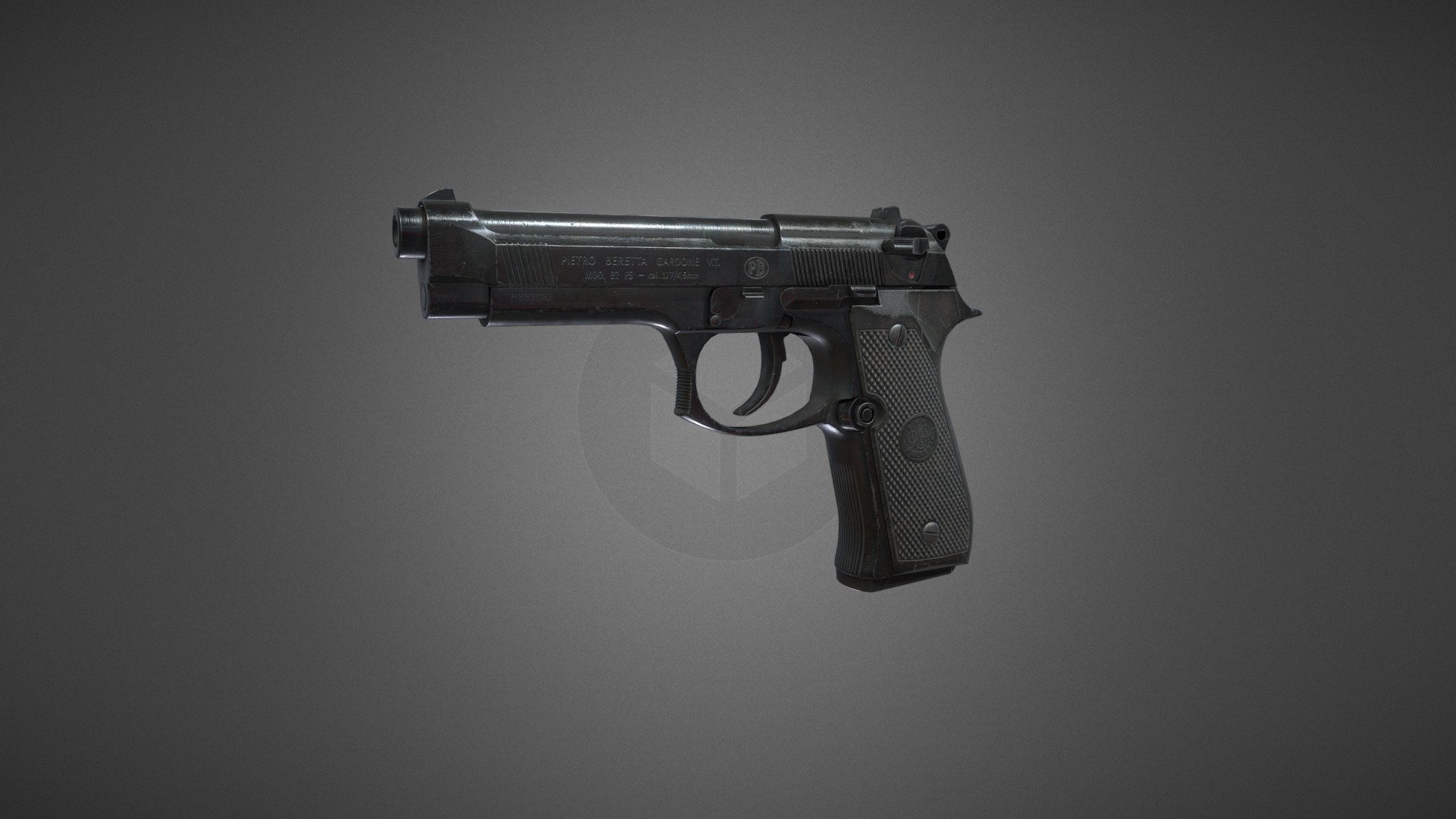 M92 Beretta Pistol Black - 3D model by Somik Sen (@somiksen) [3ef3340 ...