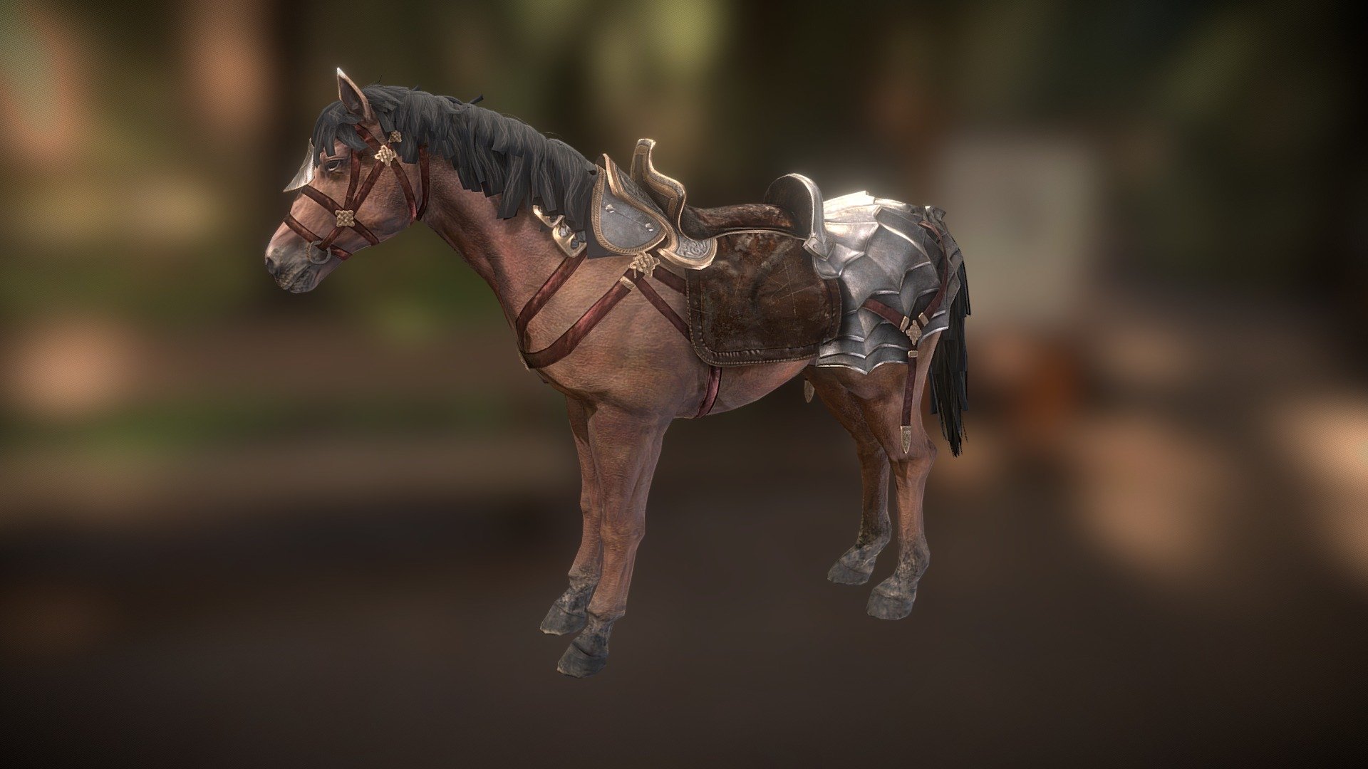 Combat Horse 1 (PBR, 2K, ANIM) - 3D model by Tokyo Designer Gakuin ...