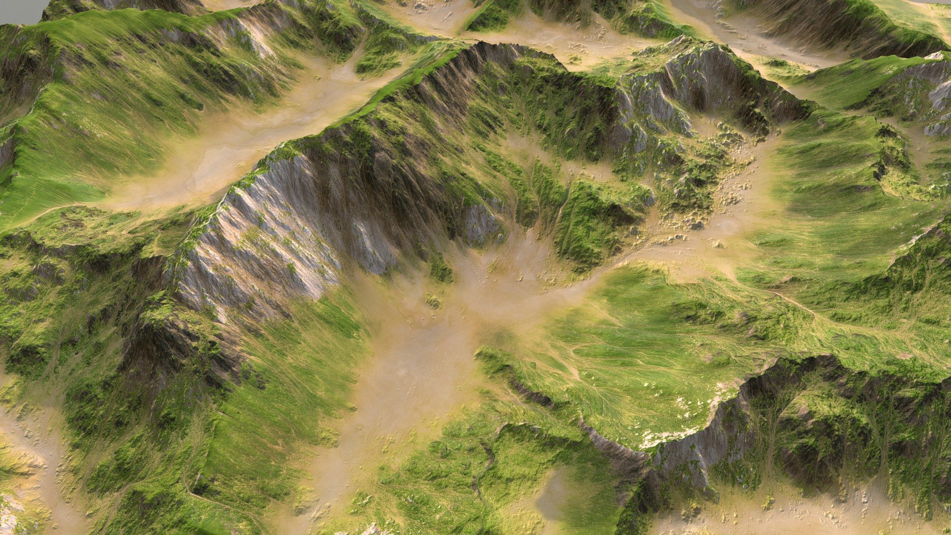 Grassy Mountain 01 - 3D model by Leaf (@leafada) [3f0269c] - Sketchfab