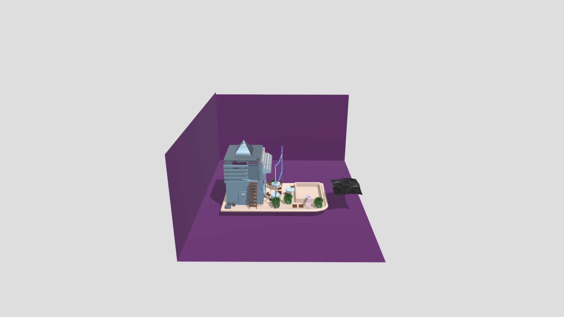 cafe - 3D model by itsnurislam [3f03090] - Sketchfab