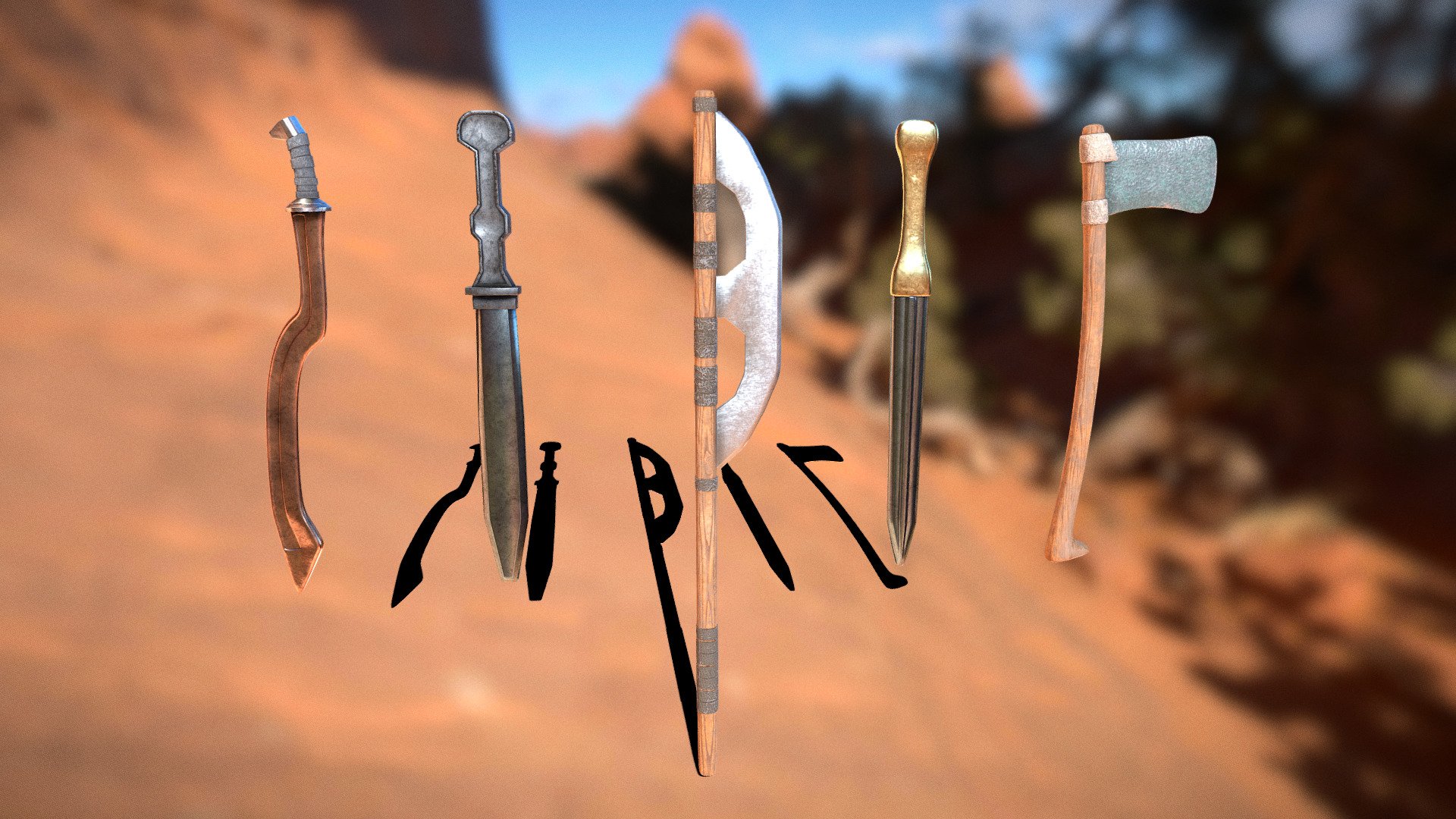 Egyptian Weapons - Download Free 3D model by Kelisei Ventura ...