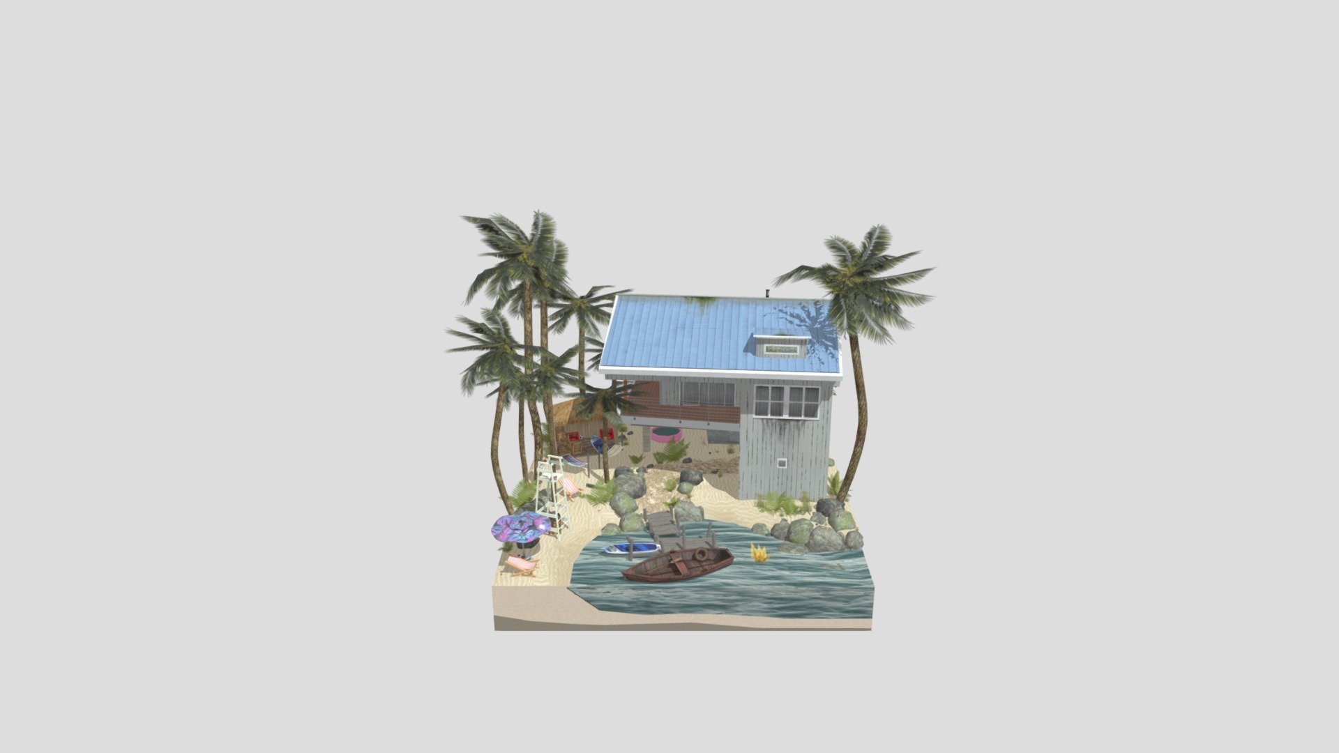 By The Ocean - 3D model by parniukmaryia [3f07e48] - Sketchfab
