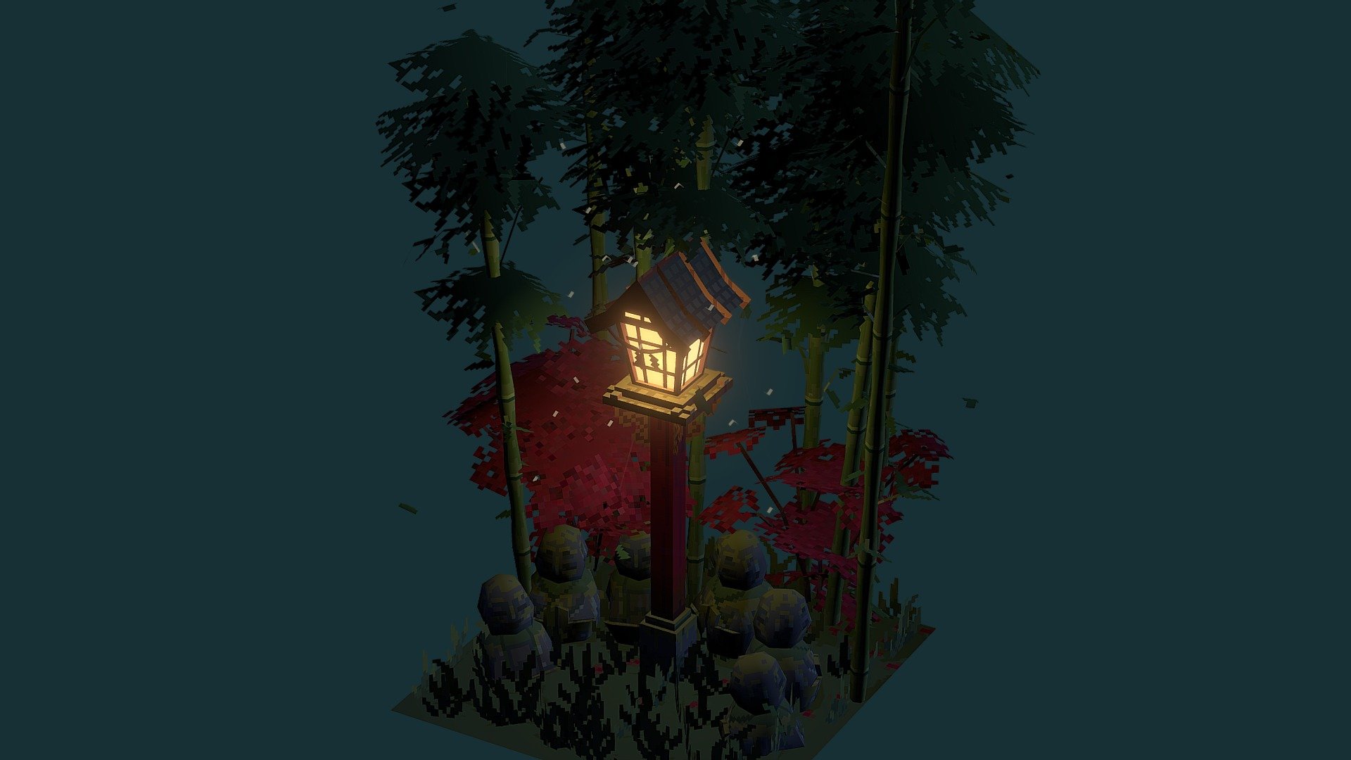 Japanese lamp Pixel Art - Download Free 3D model by Nobuarte (@nobuart ...
