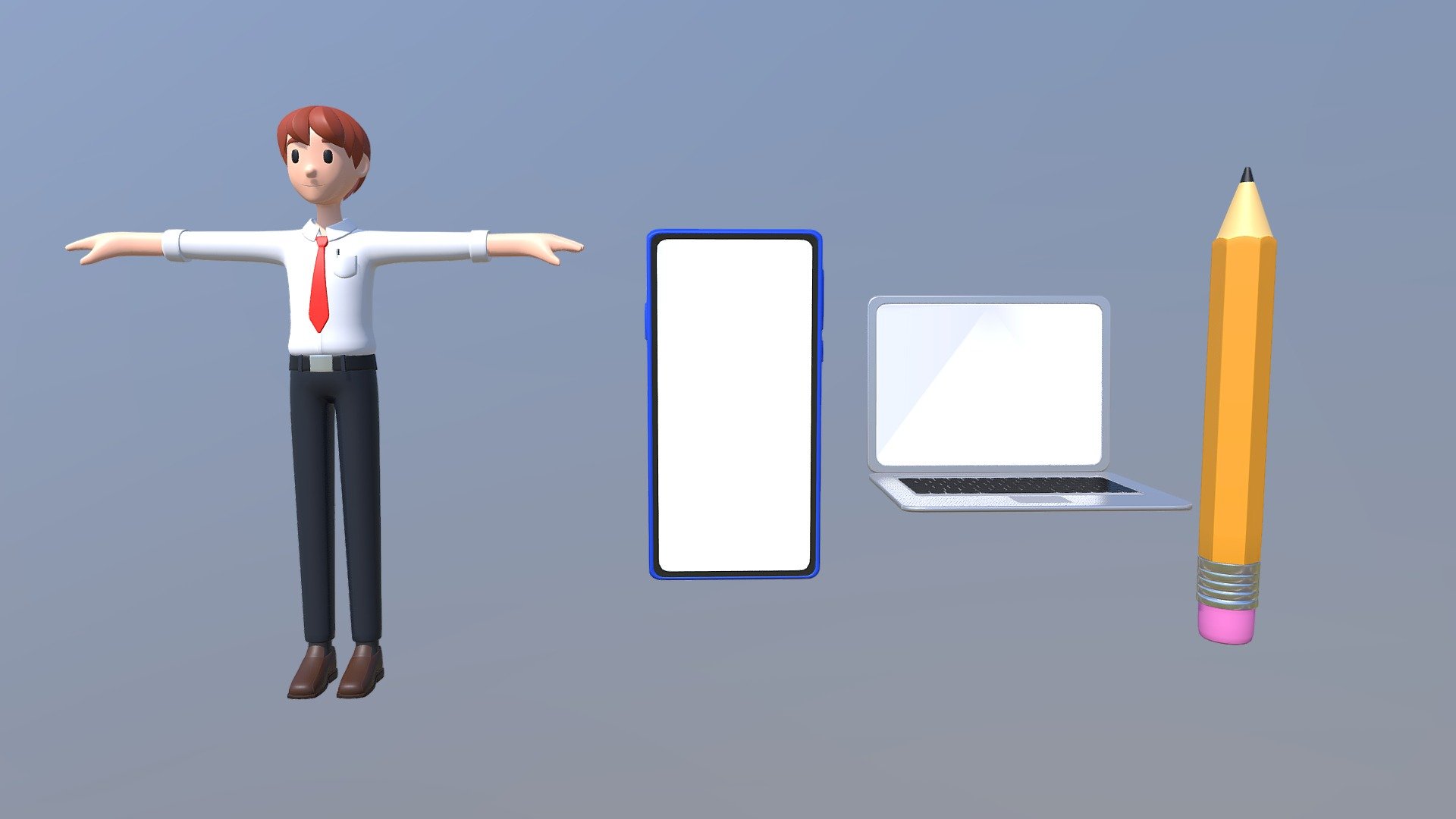 Officeman Infographic 3d Character + Tool - Buy Royalty Free 3D model ...