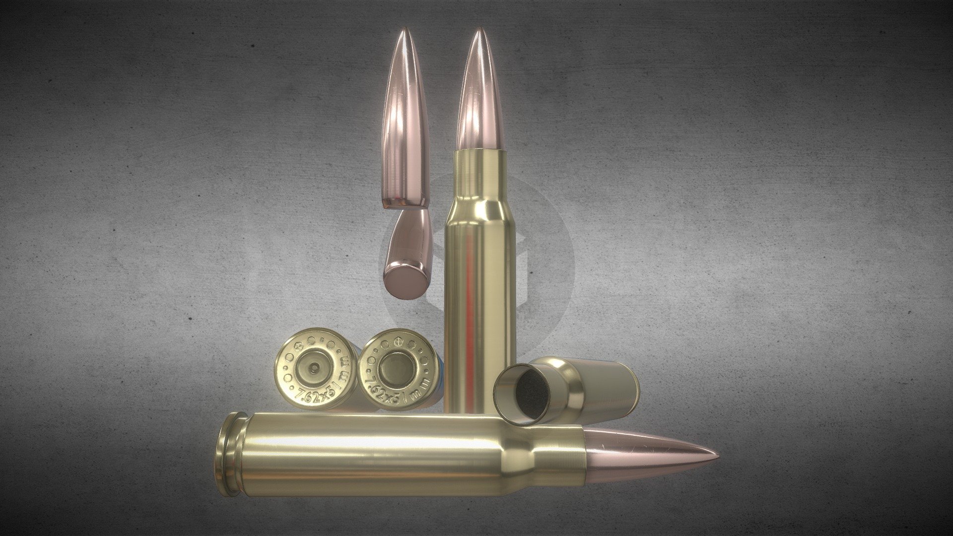 7.62x51mm NATO Cartridge - 3D model by BayernMaik [3f154a9] - Sketchfab