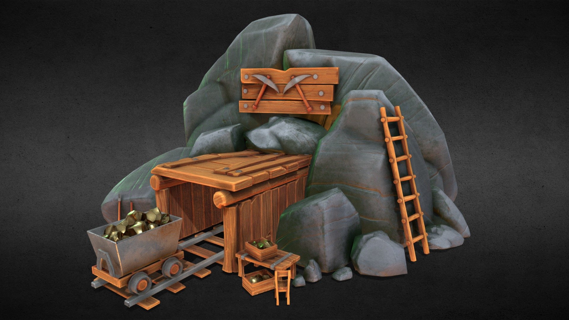 Stylized Gold Mine - Download Free 3D model by nico_hartl [3f1d4ac ...