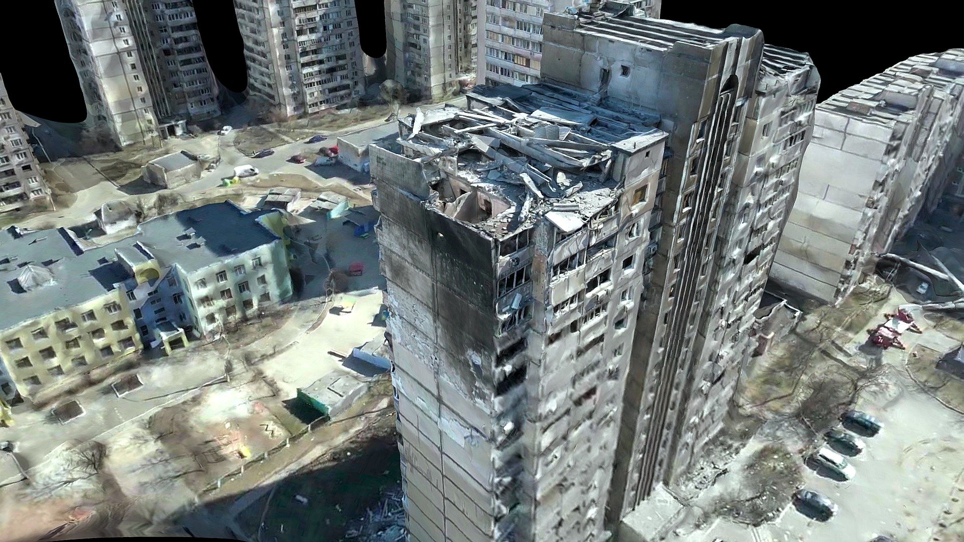 Destructed Buildings in Darnitsa-Ukraine - Buy Royalty Free 3D model by ...