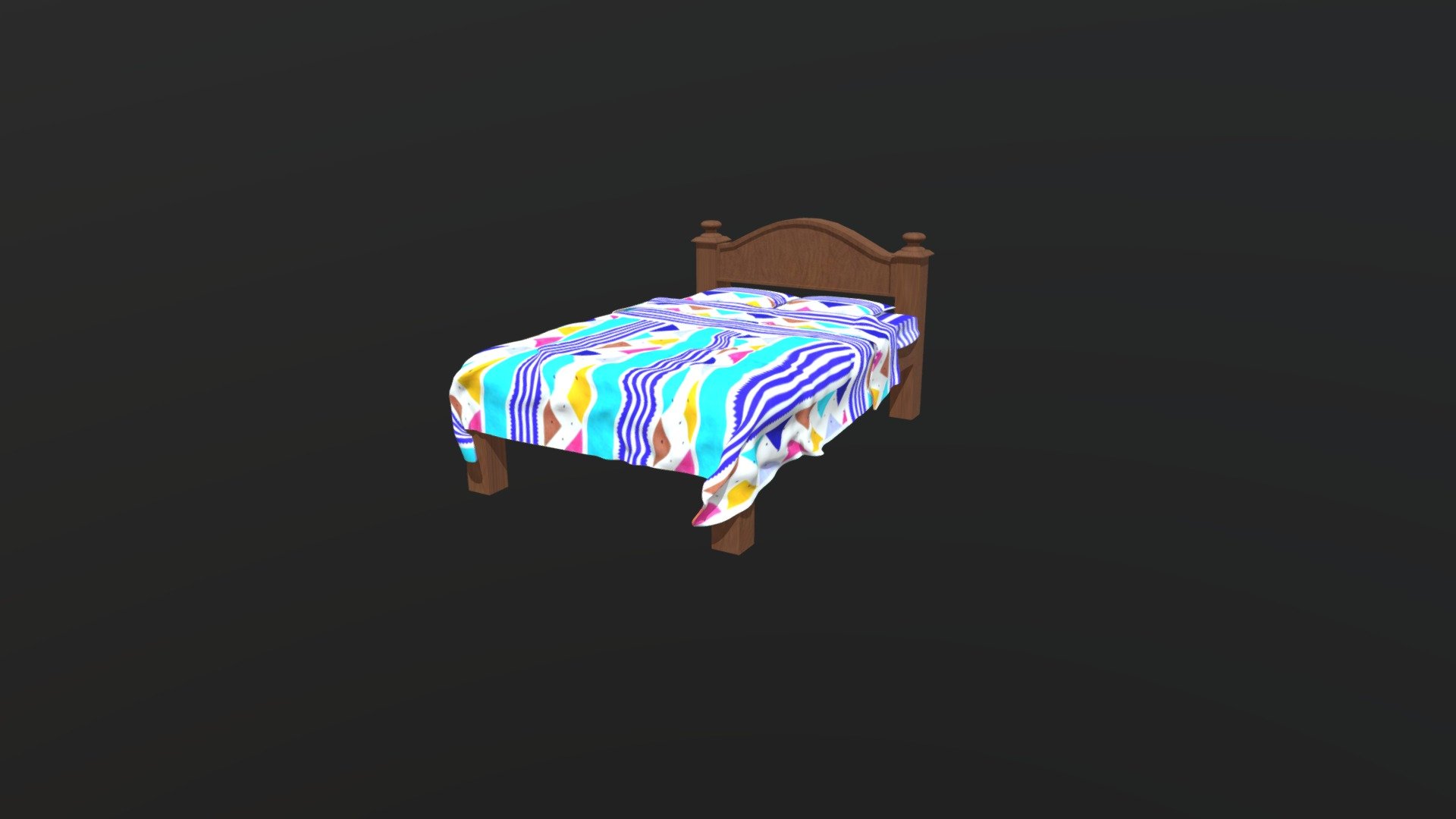 Bed 3d model - Download Free 3D model by The Mallu (@The_mallu ...