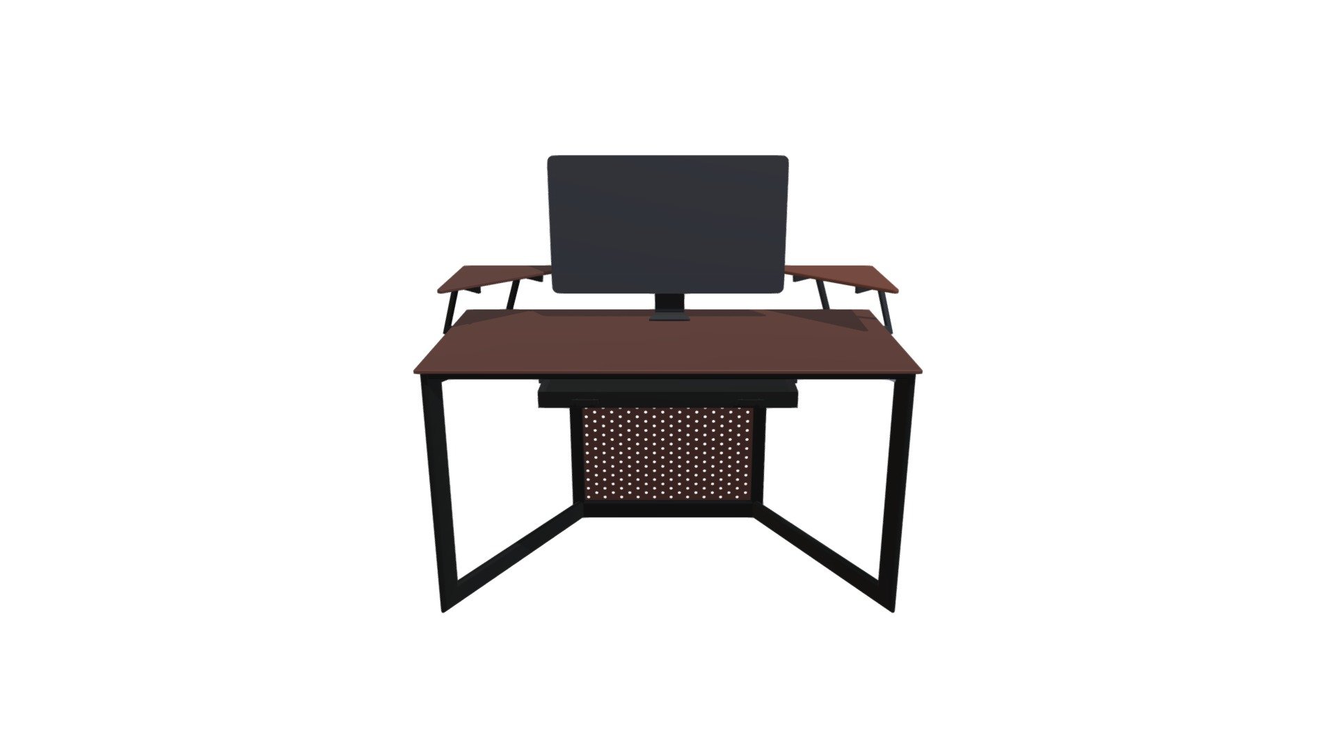 Modern Computer Desk with Glass Top - Download Free 3D model by ...