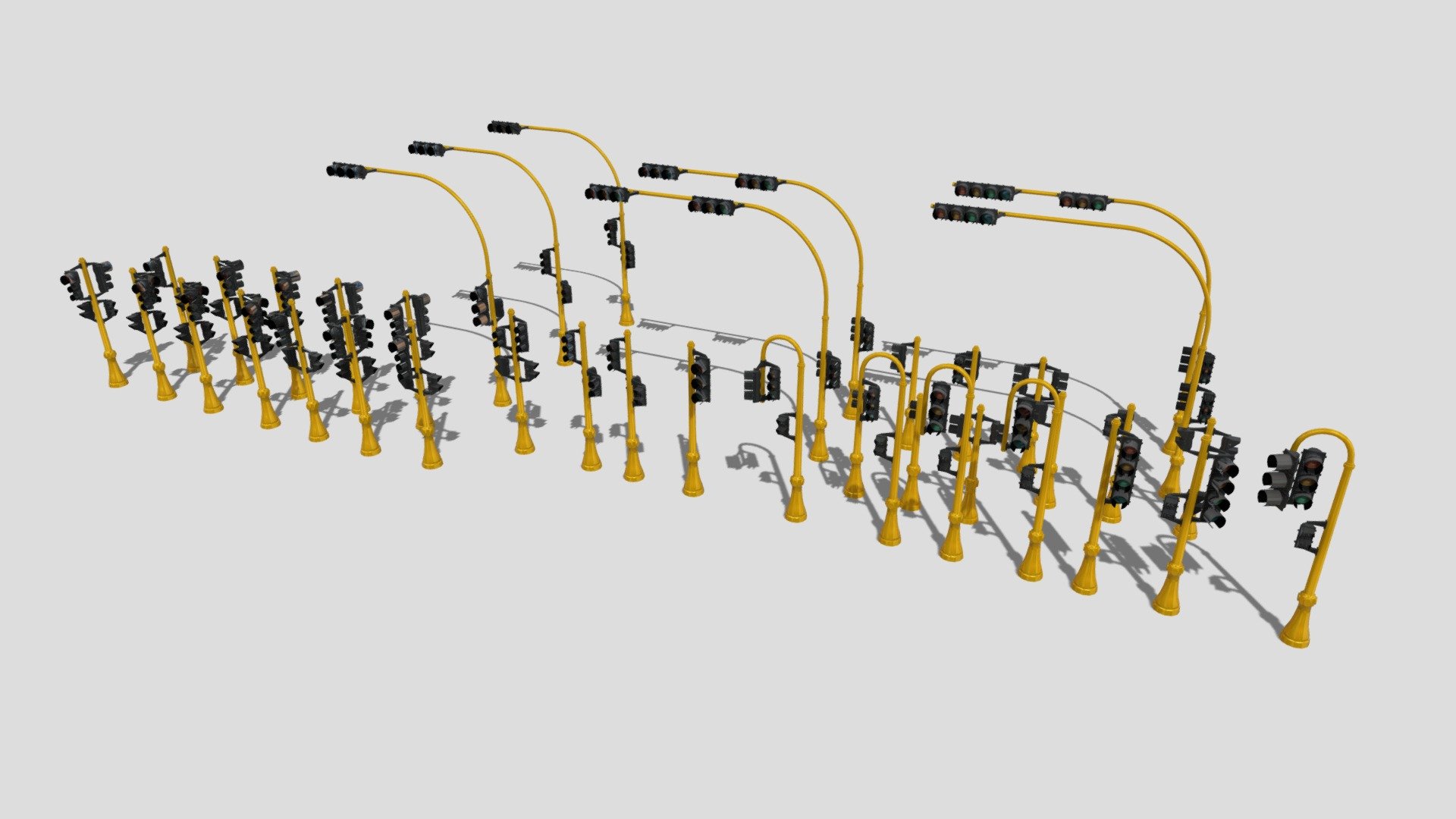 PT Peruvian LED traffic signal set - Download Free 3D model by ...
