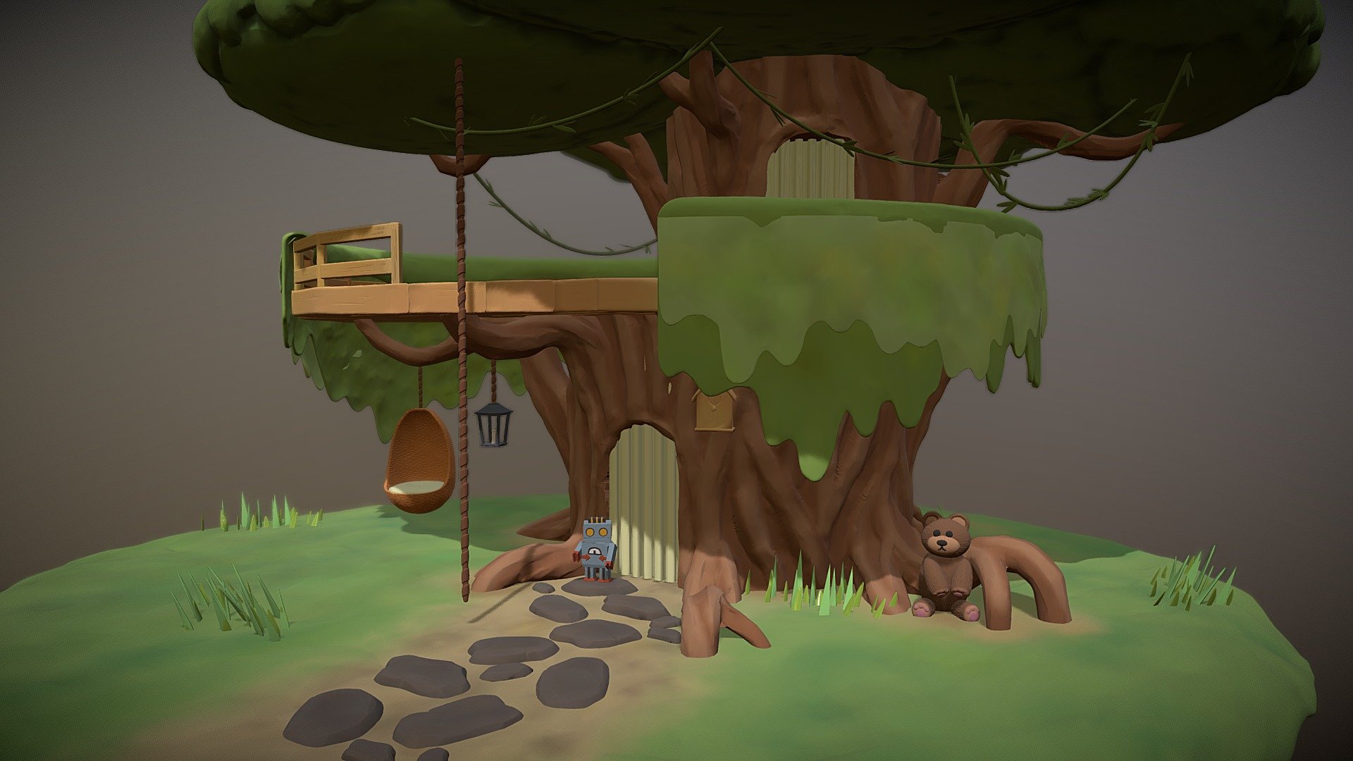 Luke's treehouse - 3D model by Anouk Paardekam (@Ravennest13) [3f57497 ...