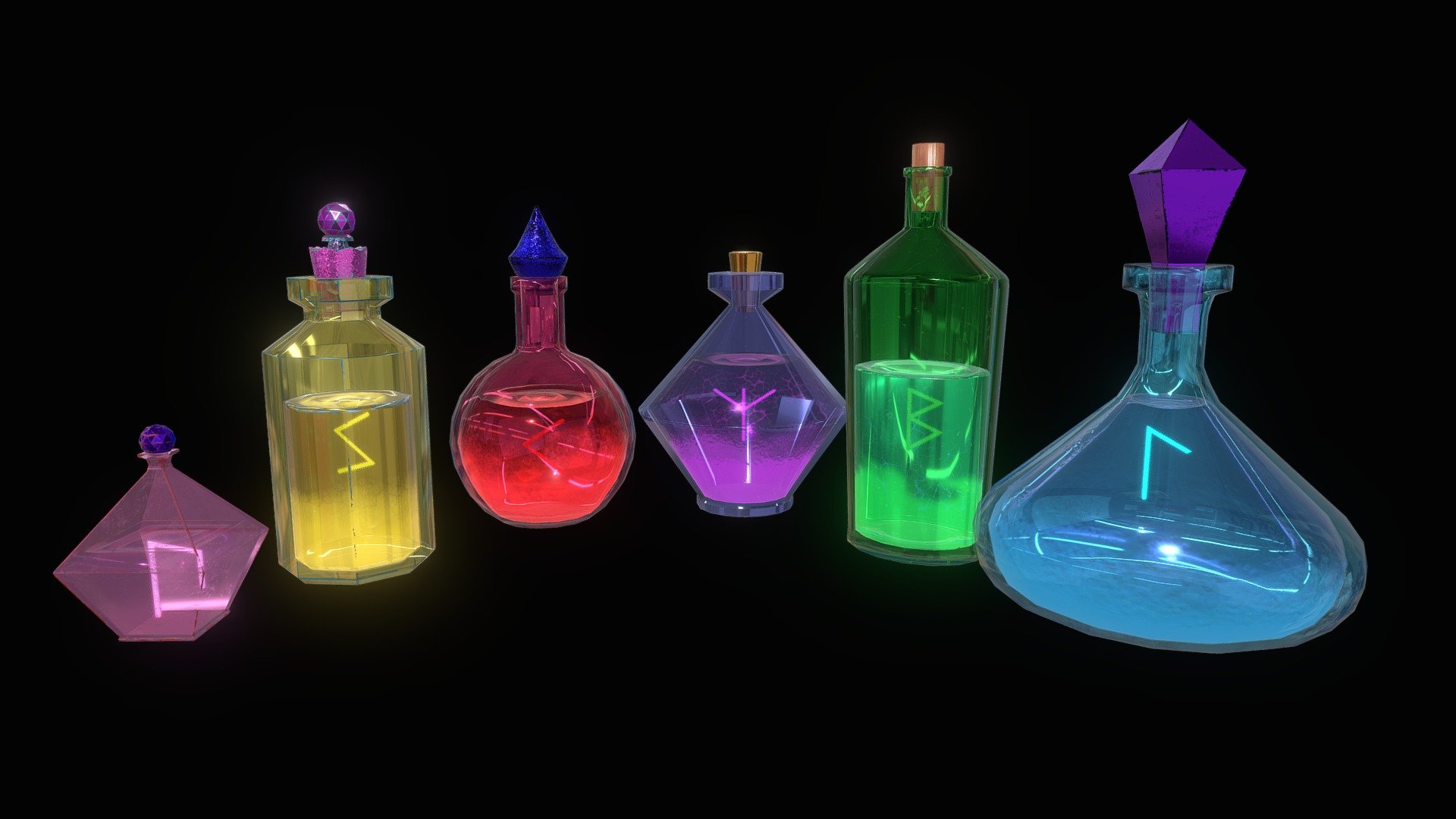 Runic Potion Collection - 3D model by Venera Zappalà (Vera) (@lilith ...