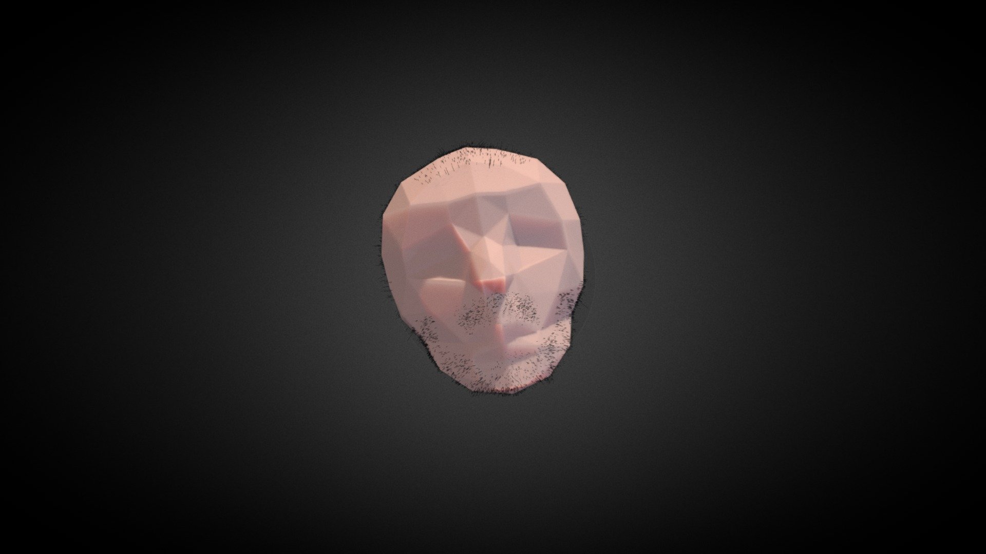 Low poly white face with trimmed hair and beard - Download Free 3D ...