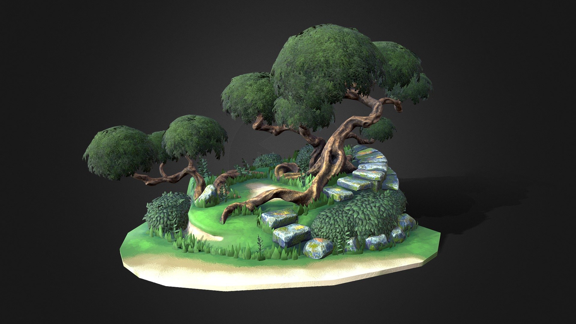 Hill with trees - Download Free 3D model by Helley [3f63815] - Sketchfab