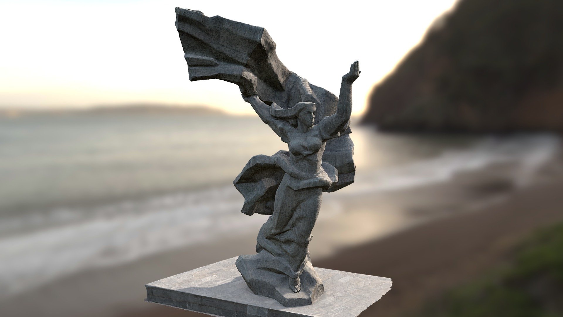 Soviet Sculpture of a Woman - Buy Royalty Free 3D model by Abandoned ...