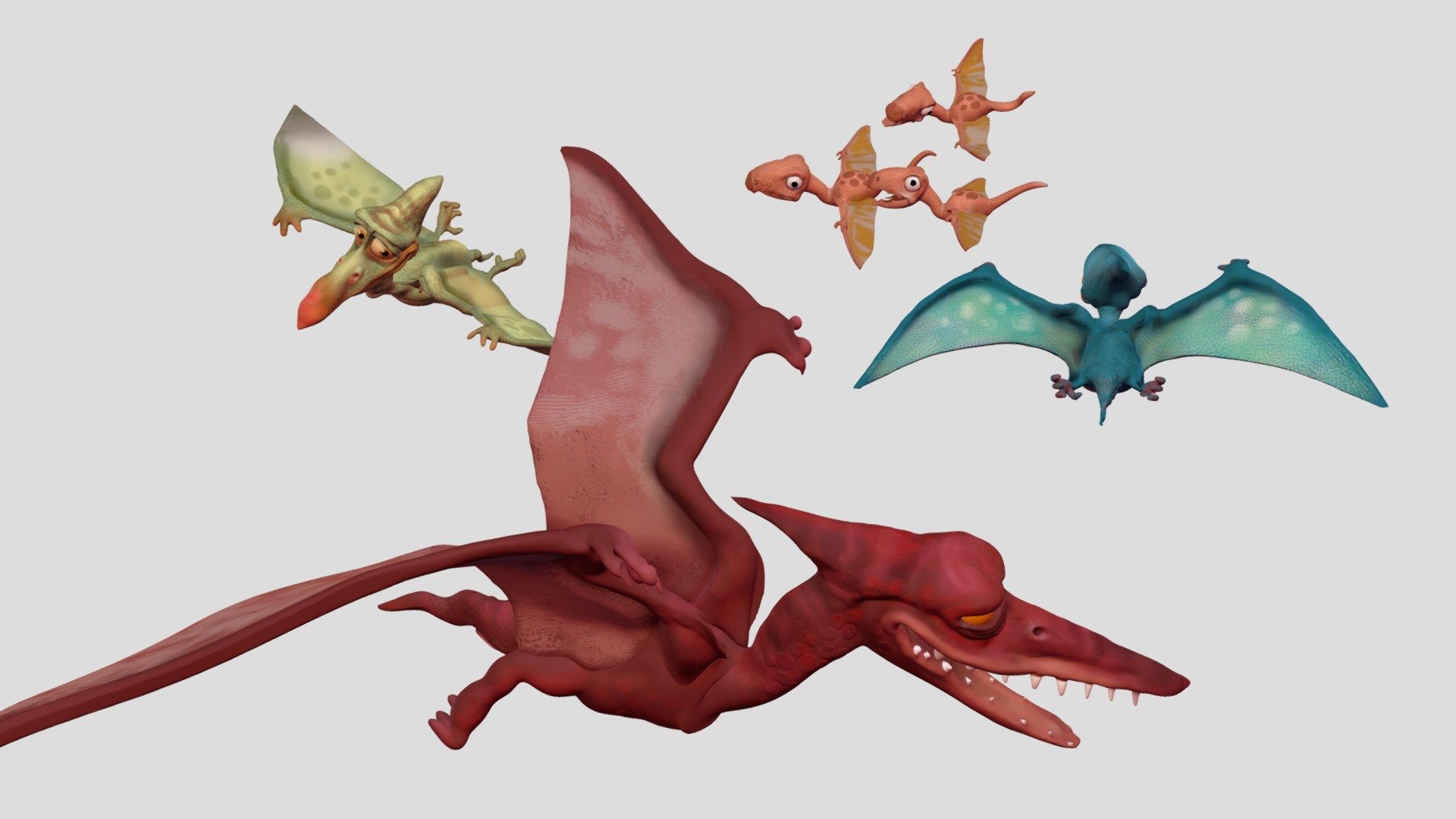 Funny Flying Dinosaurs - 3D model by Stevesack [3f8e537] - Sketchfab