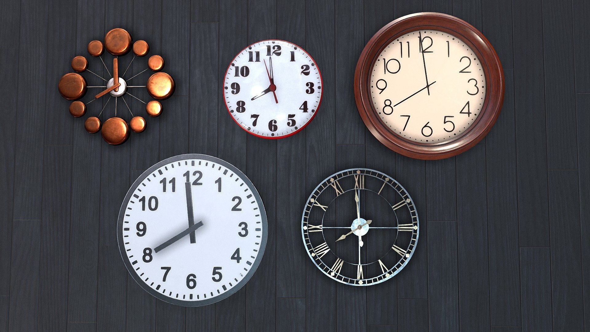 Modern wall clocks - Buy Royalty Free 3D model by Tijerín Art Studio ...