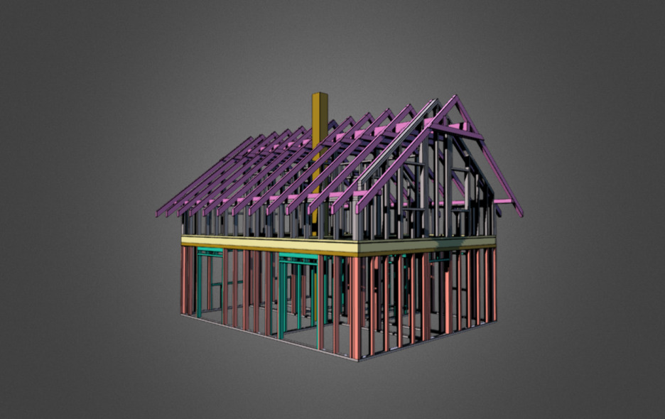 timber frame colored - 3D model by Lukas Kostka (@lukekuke) [3f931db ...