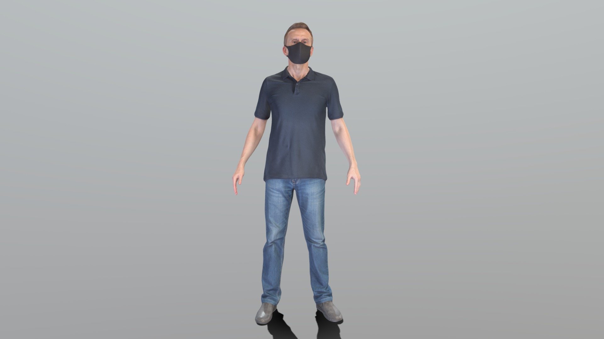 Man in black face mask ready for animation 405 - Buy Royalty Free 3D ...
