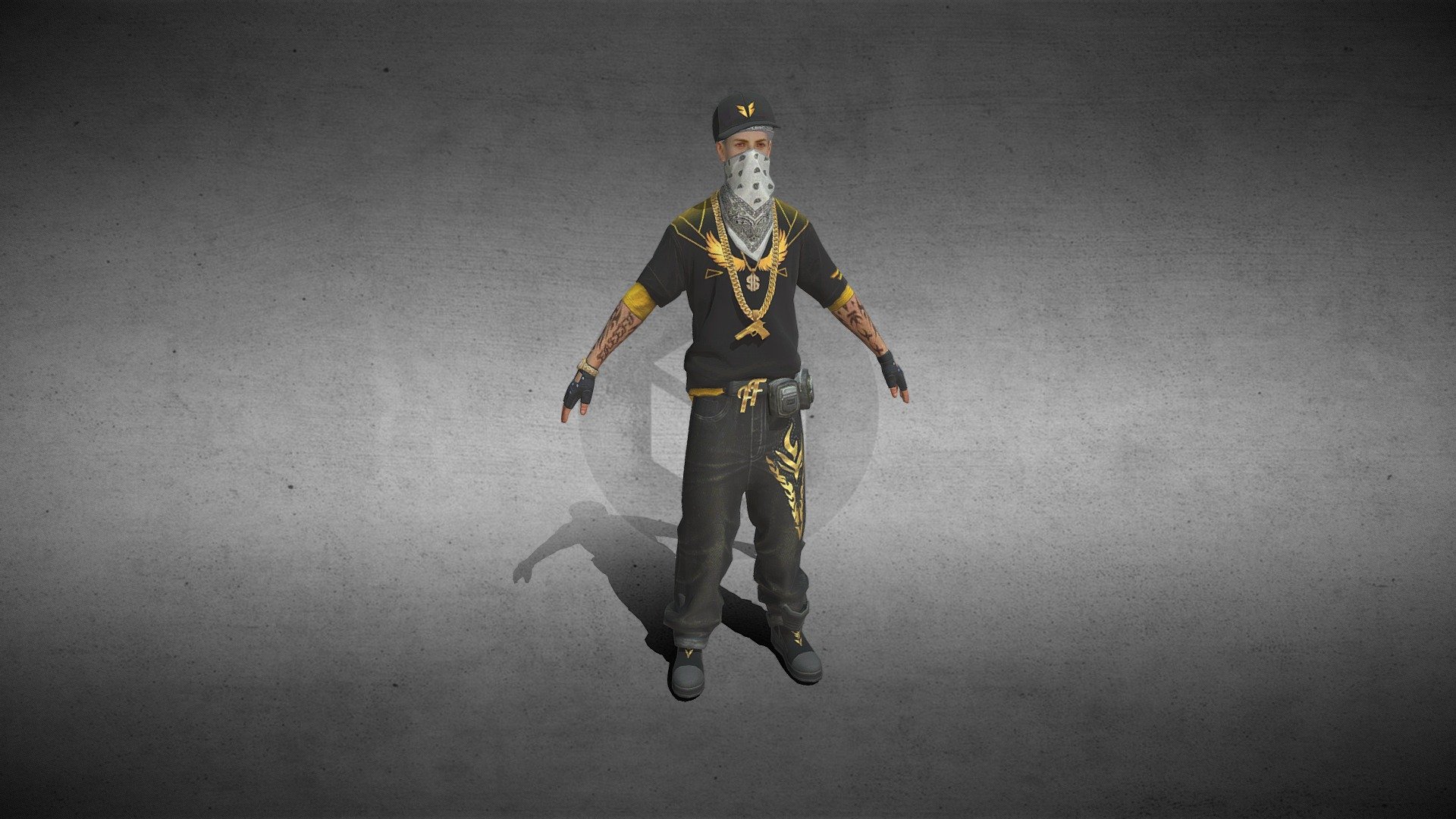 Black Hip Hop 3D Free Fire - 3D model by FrNahinGaming (@nahinbd1 ...
