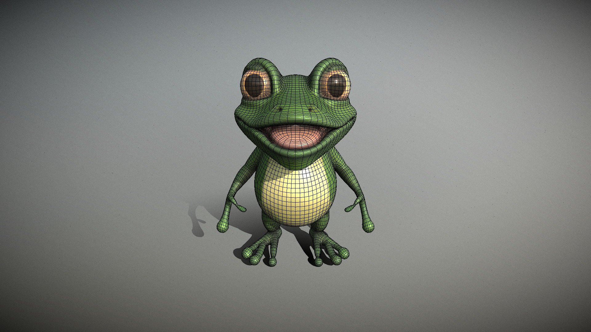 Cartoon frog, wide eyes, big smile. - Download Free 3D model by 3d Eye ...