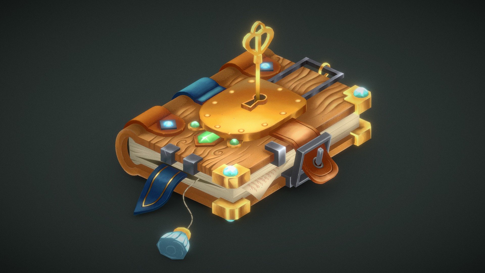 Book with lock - 3D model by Ika3D (@ikagogava) [3fa0341] - Sketchfab