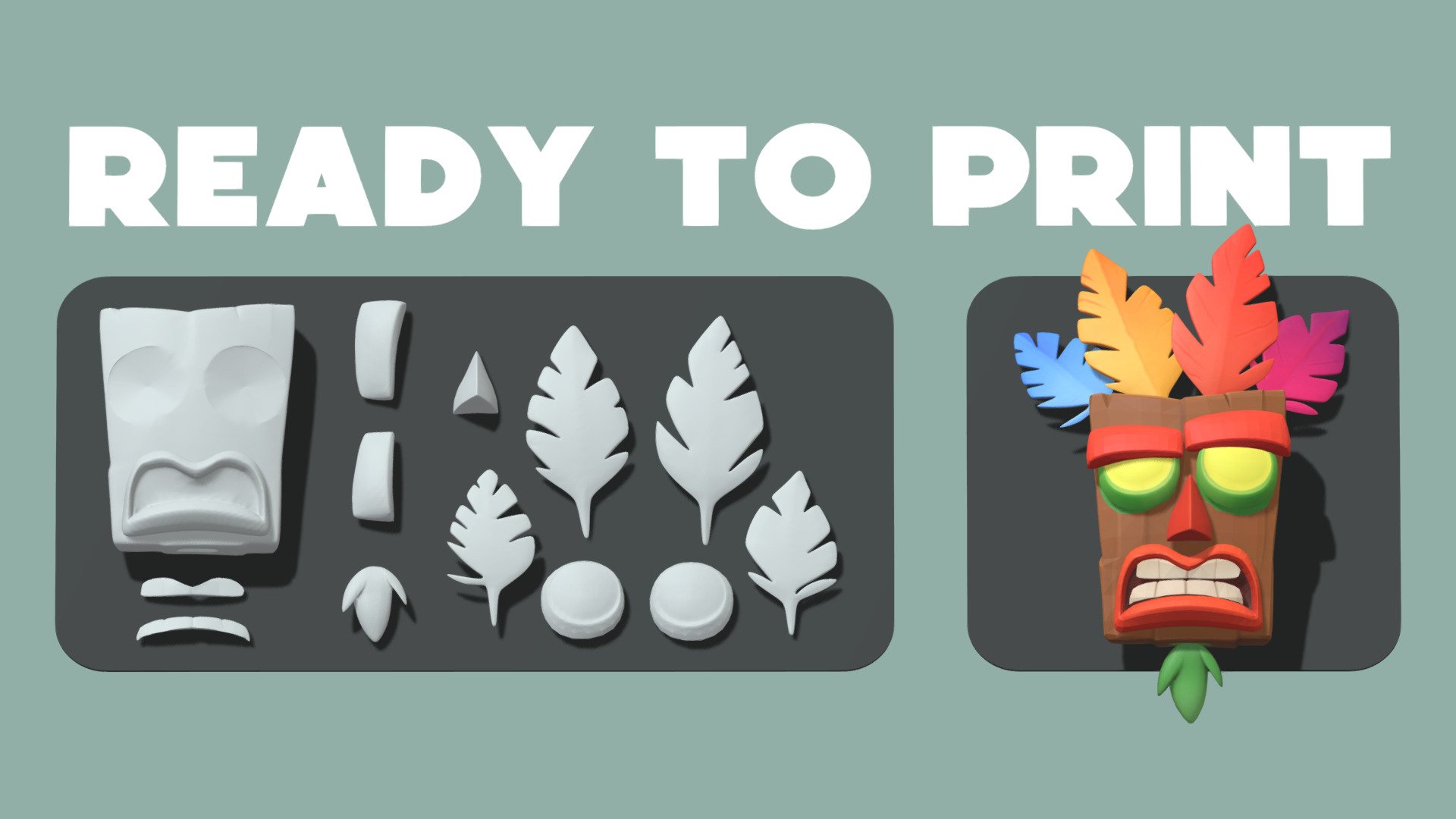 Ready to Print - Aku aku from Crash Bandicoot - Buy Royalty Free 3D ...
