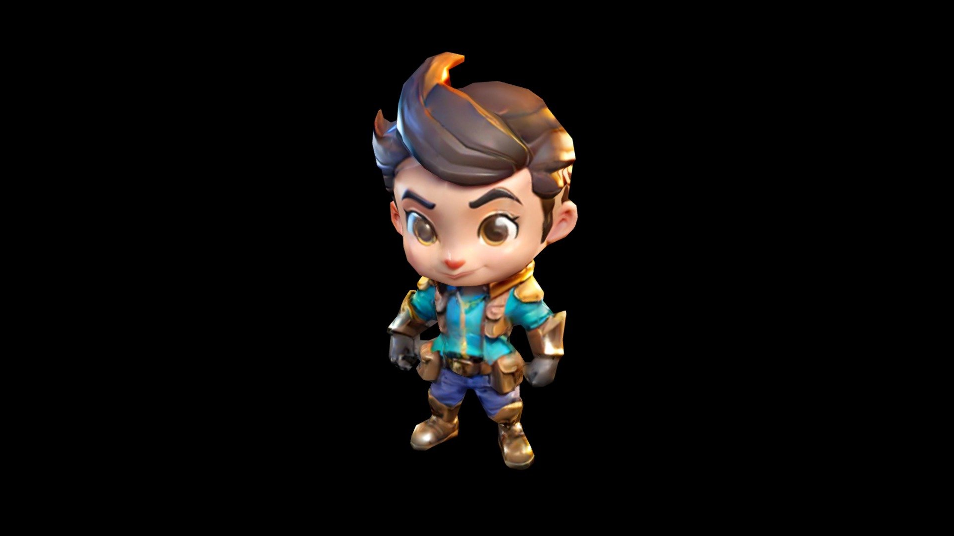 Chibi avatar with anime-style features and armor - Download Free 3D ...