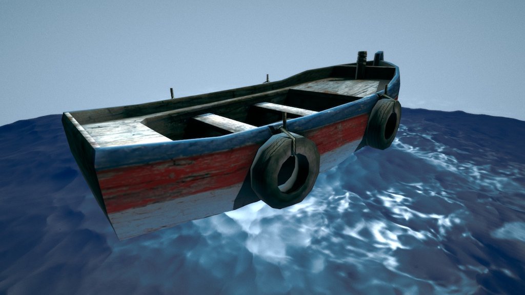 Small boat on the sea - 3D model by C. Yamahata (@cyamahat) [3facf85 ...