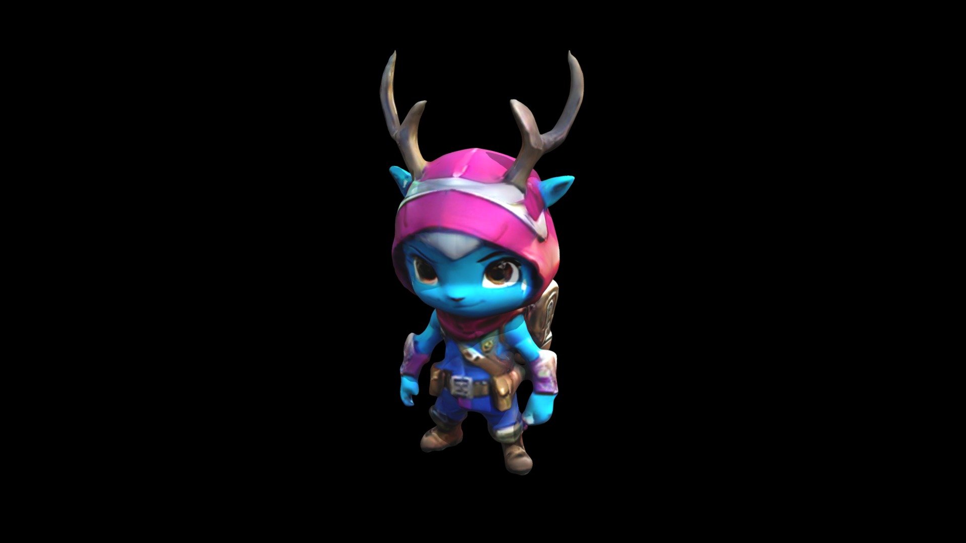 "Charming Blue Faun, Studded Boots in Vibrant La - Download Free 3D ...