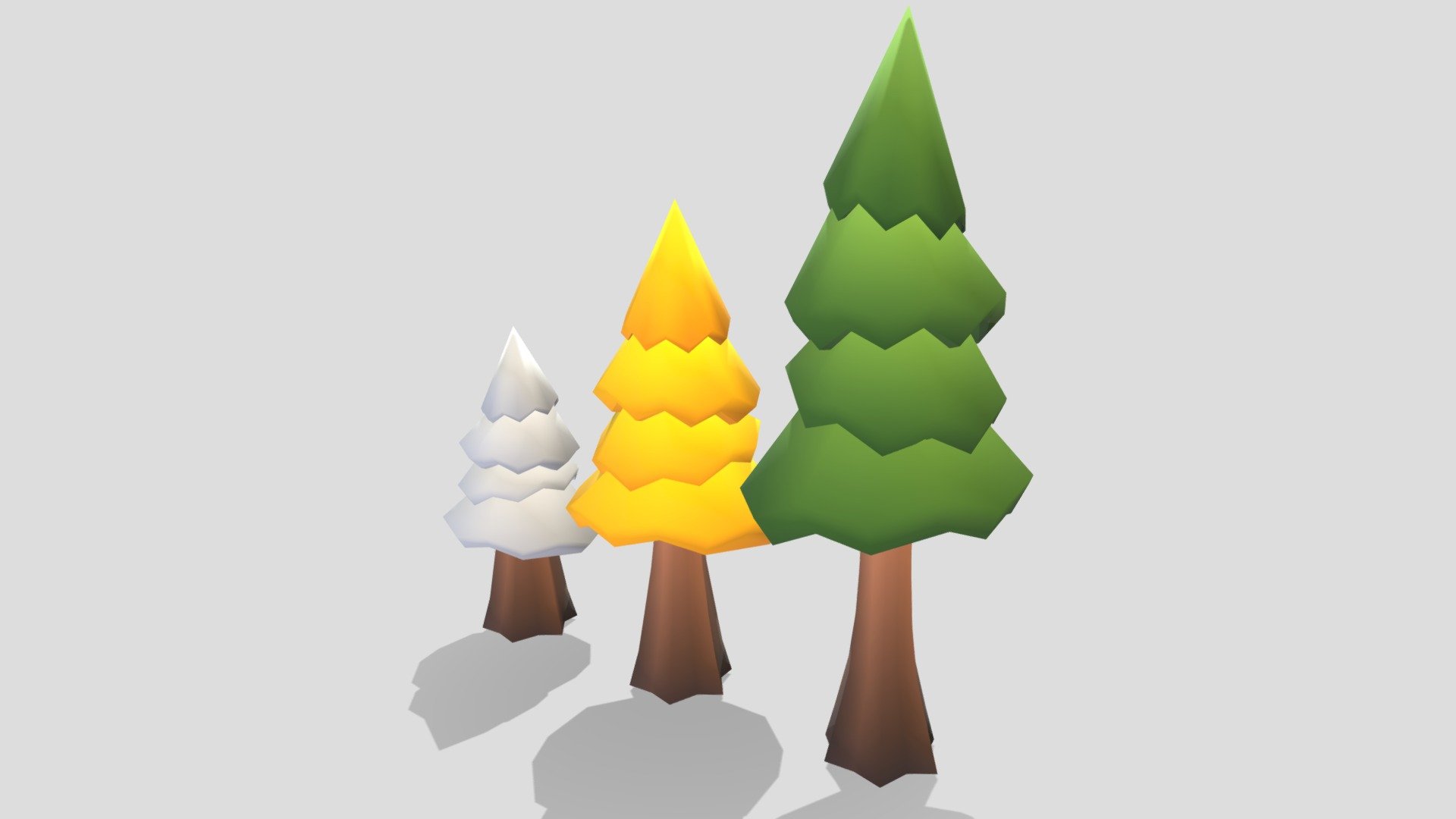 Toon Low Poly Game-Ready Pine Trees - 3D model by akdumandev (@akduman ...
