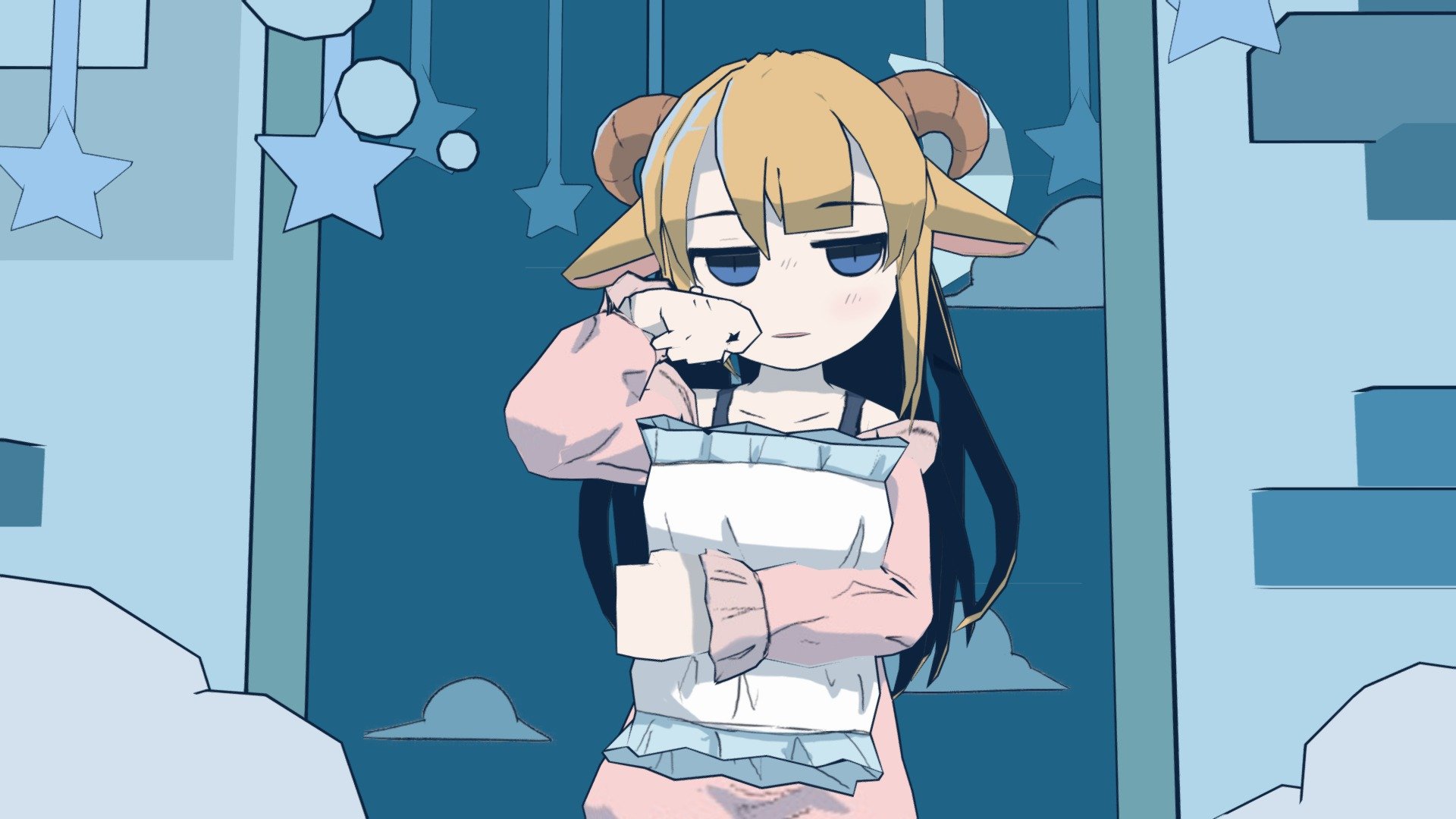 [OC] Sleepy Sheep Girl - 3D model by Chavafei [3fc708c] - Sketchfab