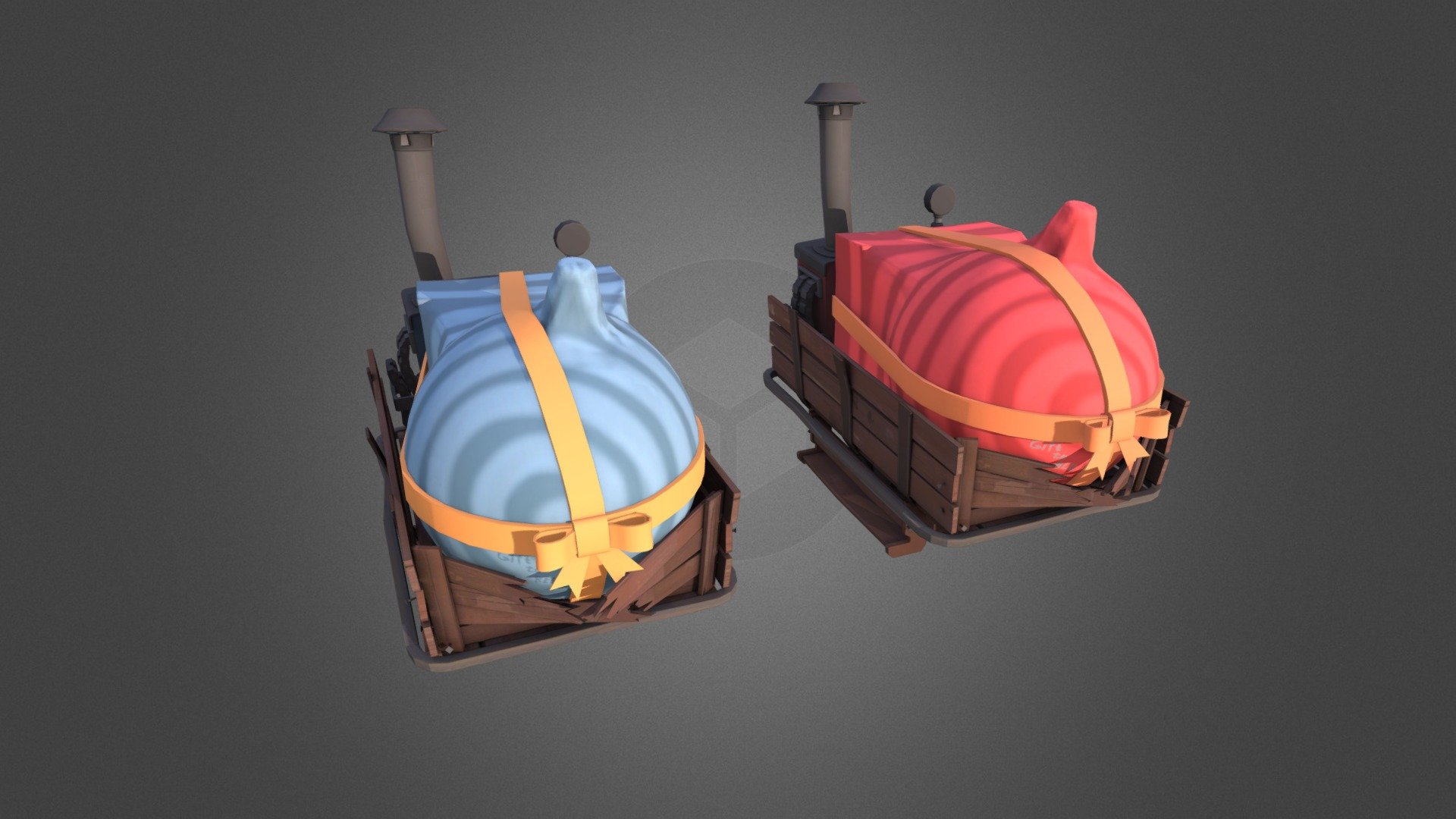 Gift Bomb Cart - 3D model by MR.FRIEND [3fcb556] - Sketchfab