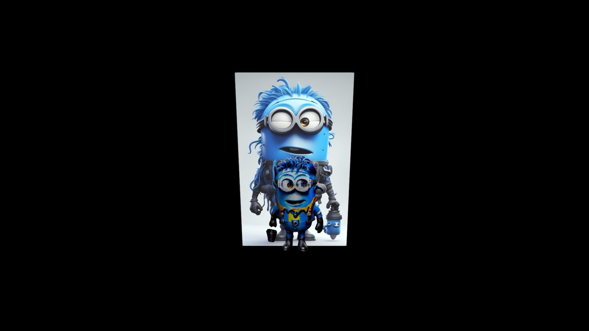 "Blue Minion in Sci-Fi Costume" A blue minion - Download Free 3D model ...
