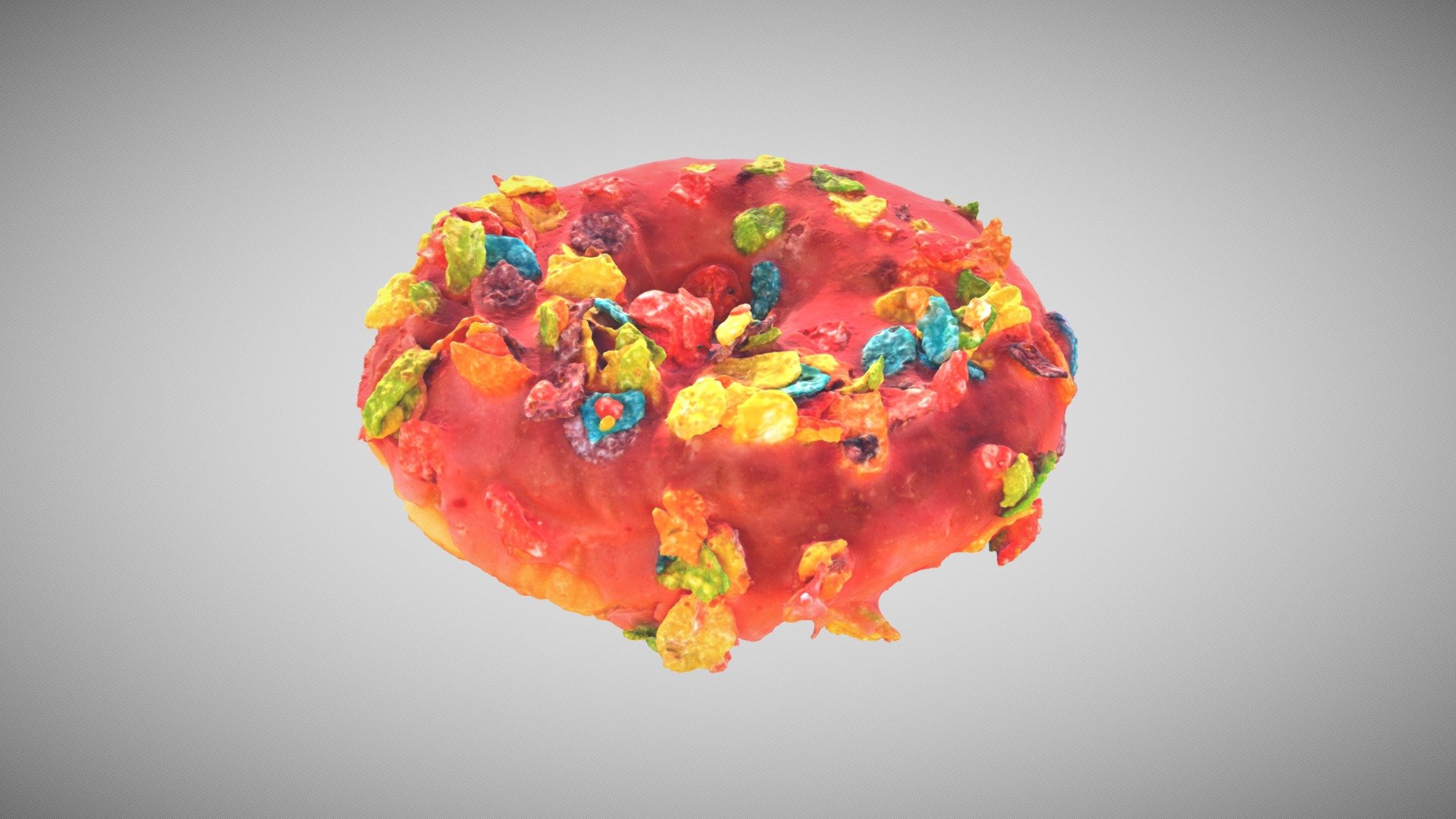 Donut 3D Raw Scan Fruity Pebbles Strawberry - Buy Royalty Free 3D model ...