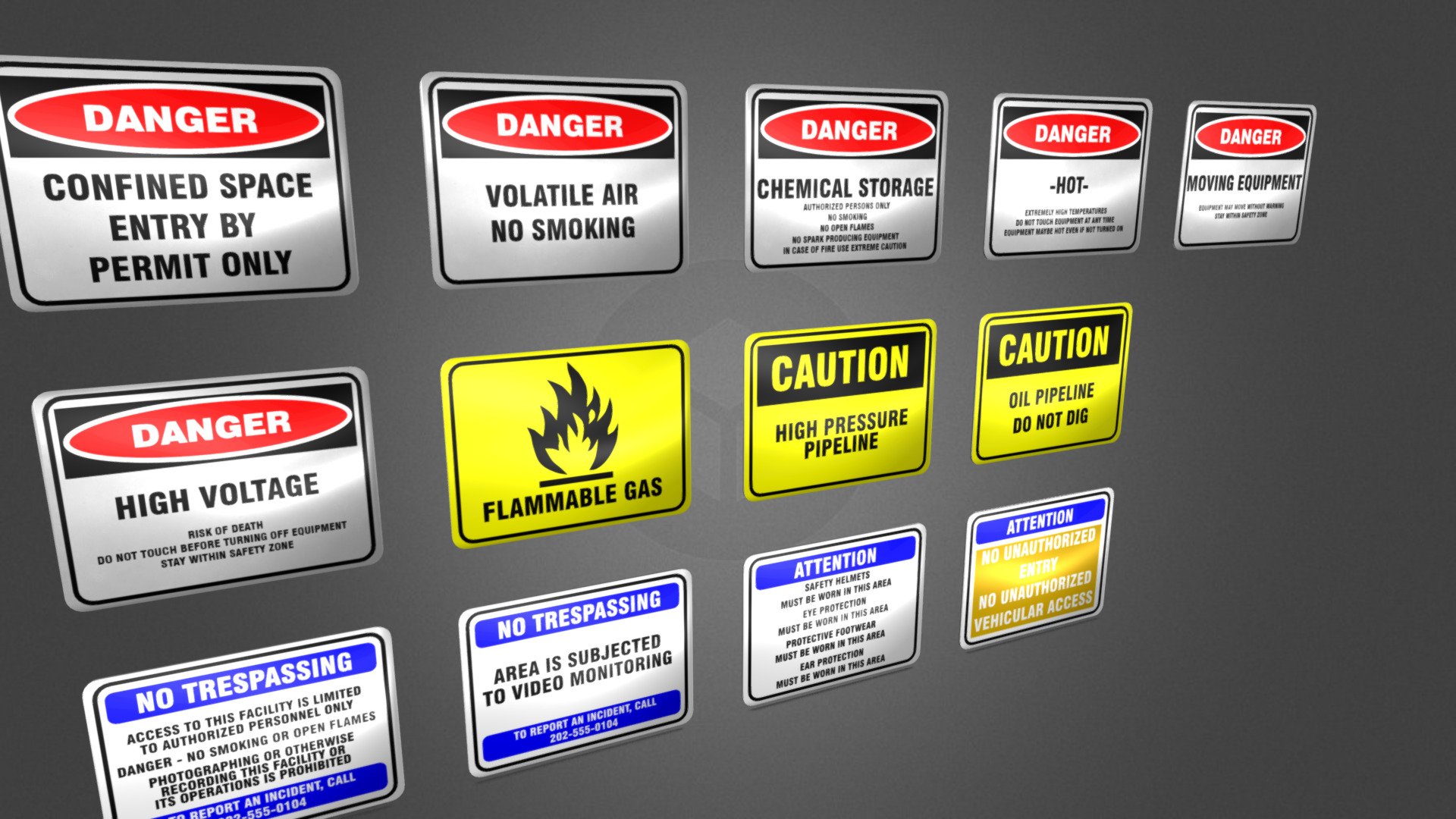 Industrial Signs - Buy Royalty Free 3D model by Alex Mees (@alexmees ...