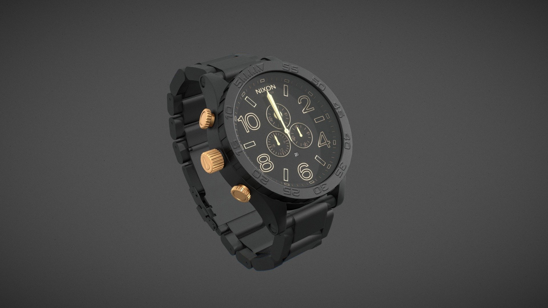 Nixon Chrono Black - 3D model by Cgi_Guy [3fd308d] - Sketchfab