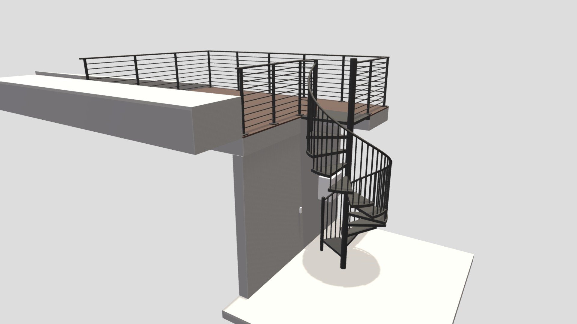Exterior Rails With Spiral Caple - Download Free 3D model by ...