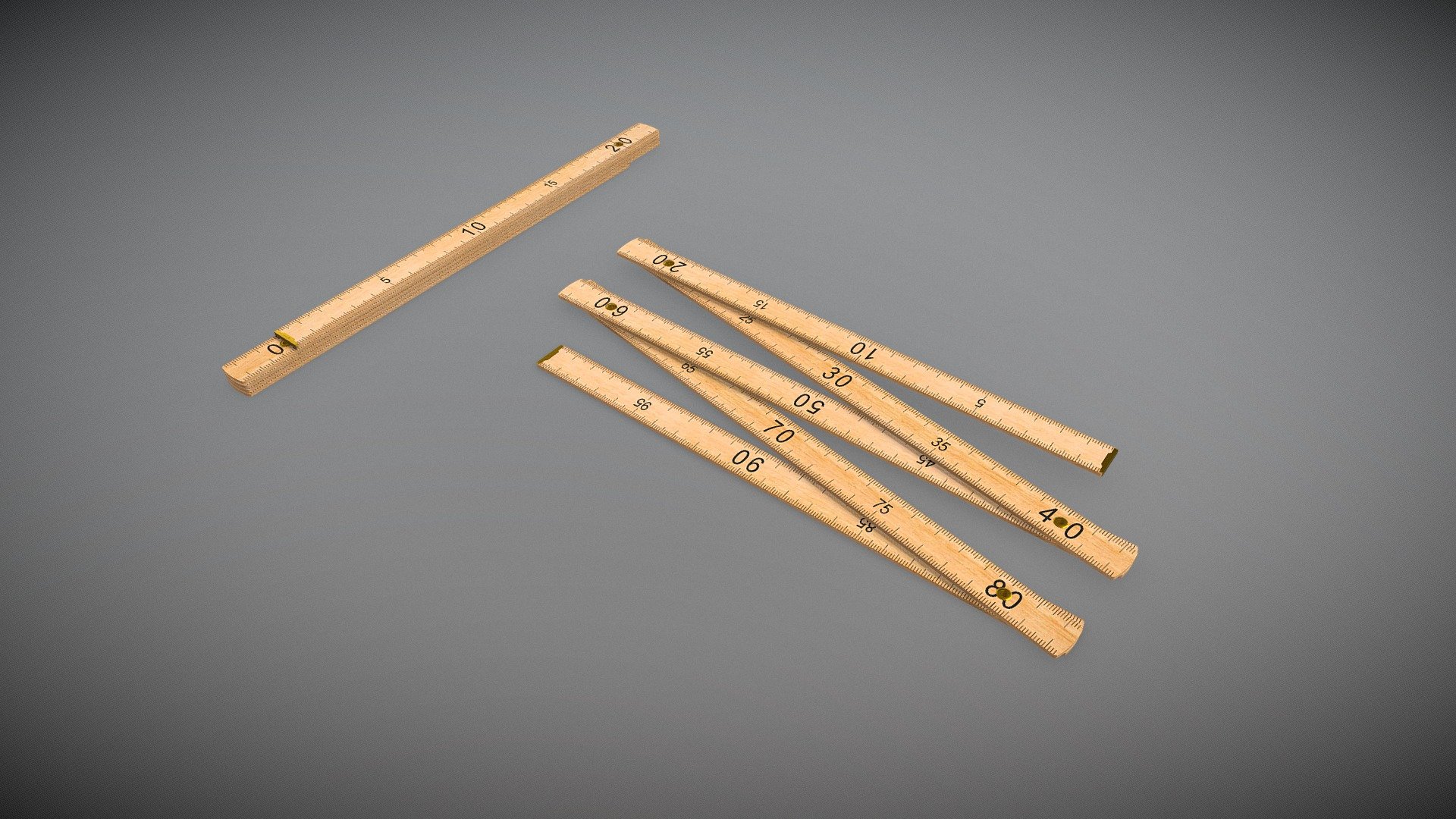 Duimstok - Ingeklapt en uitgeklapt - 3D model by Stichting Consortium ...
