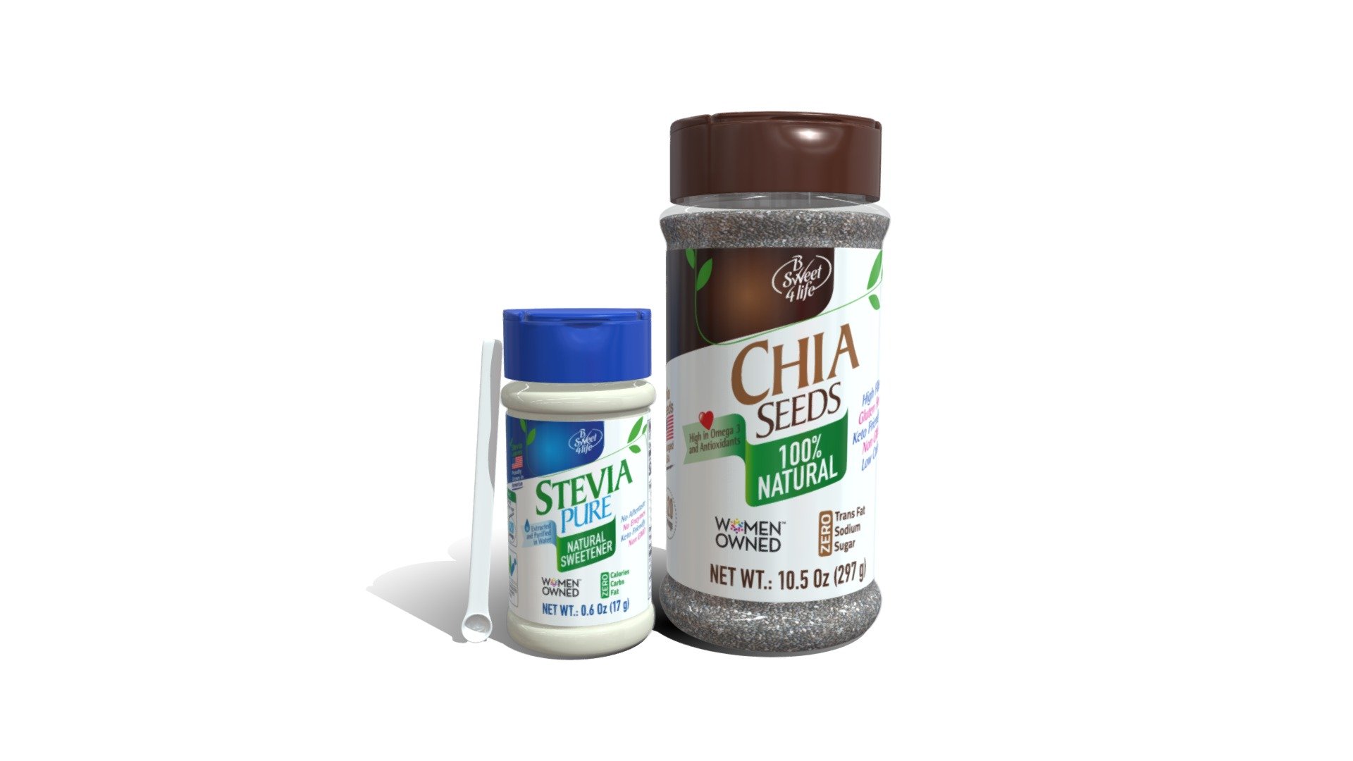 Stevia Pure and Chia Seeds B Sweet 4 Life - Download Free 3D model by ...