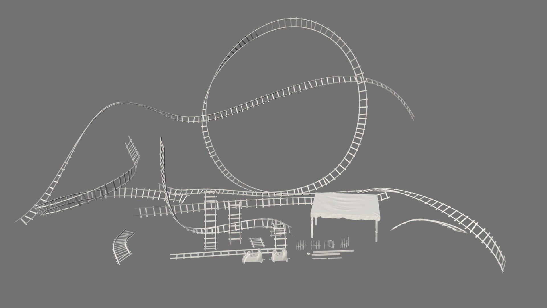 Roller Coaster Assets - 3D model by Sofia.albano [3fe3930] - Sketchfab