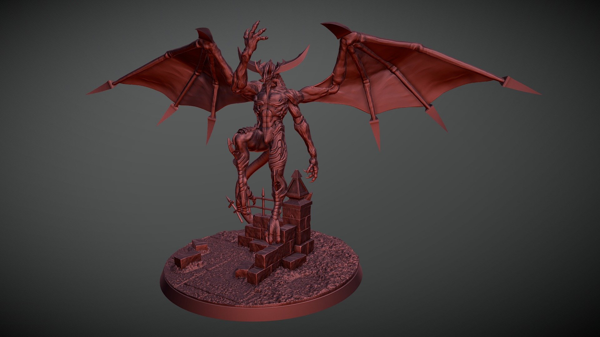 Diabolos Demon 3D Print D&D Miniature - Buy Royalty Free 3D model by ...
